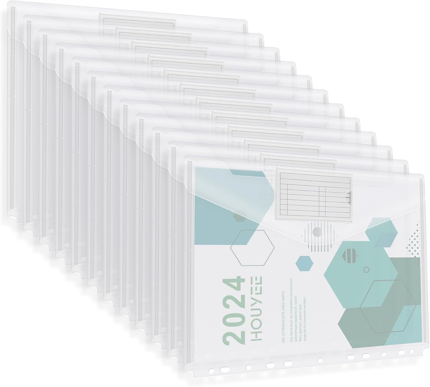 Amazon.com : HOUYEE 12 Pack Binder Pocket, 11 Holes Heavy Duty Clear ...