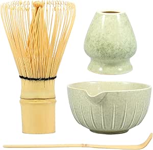 Amazon.com: 4Pcs Matcha Whisk Set Reusable Matcha Making Kit with ...
