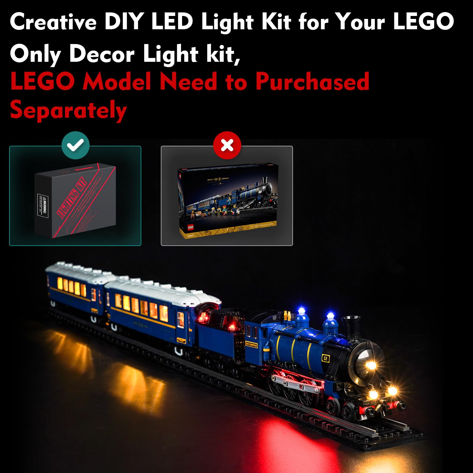 Light Kit for Lego Orient Express Train, Lighting Set for Lego 21344 ...
