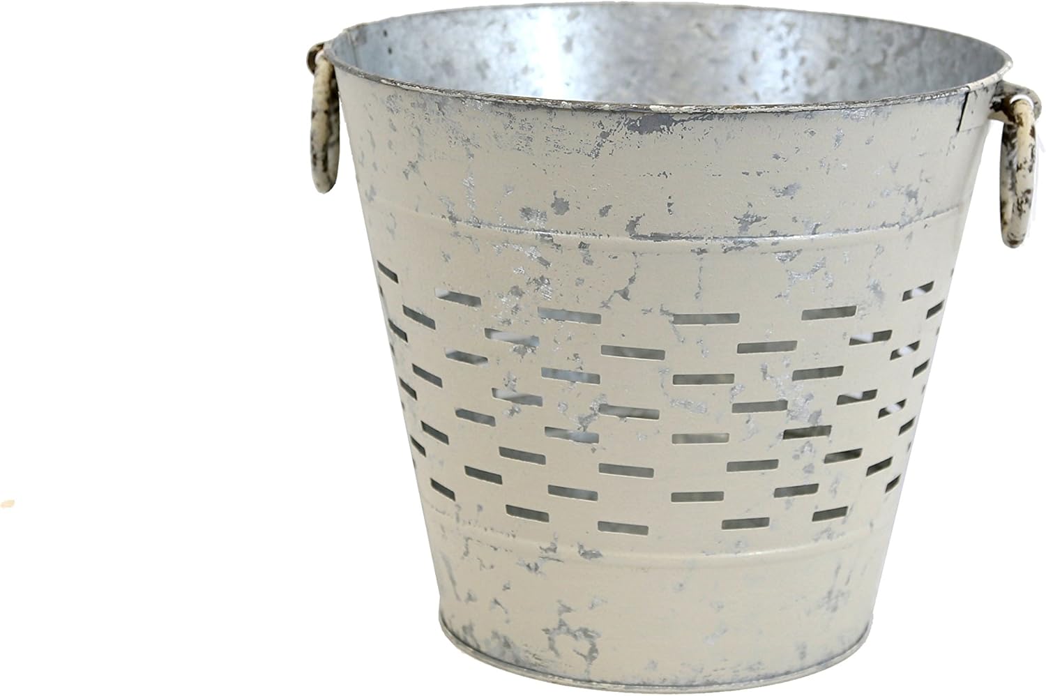 Amazon.com: Heart of America Small Distressed White Round Olive Bucket ...
