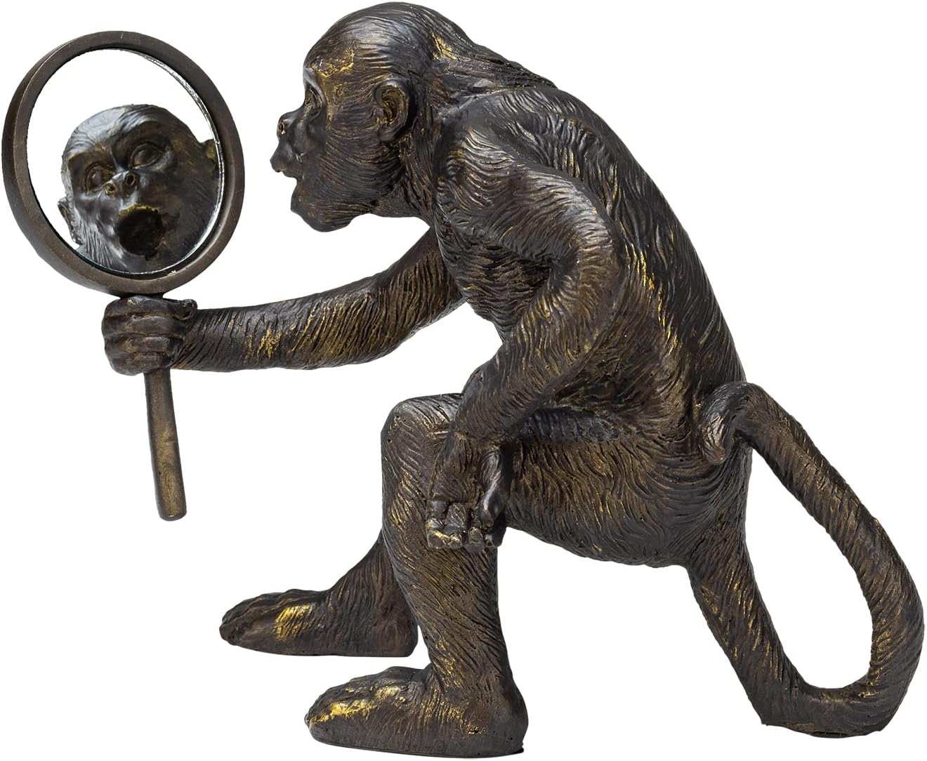 Amazon.com: Import Collection Monkey with Mirror Figurine, Multicolored ...