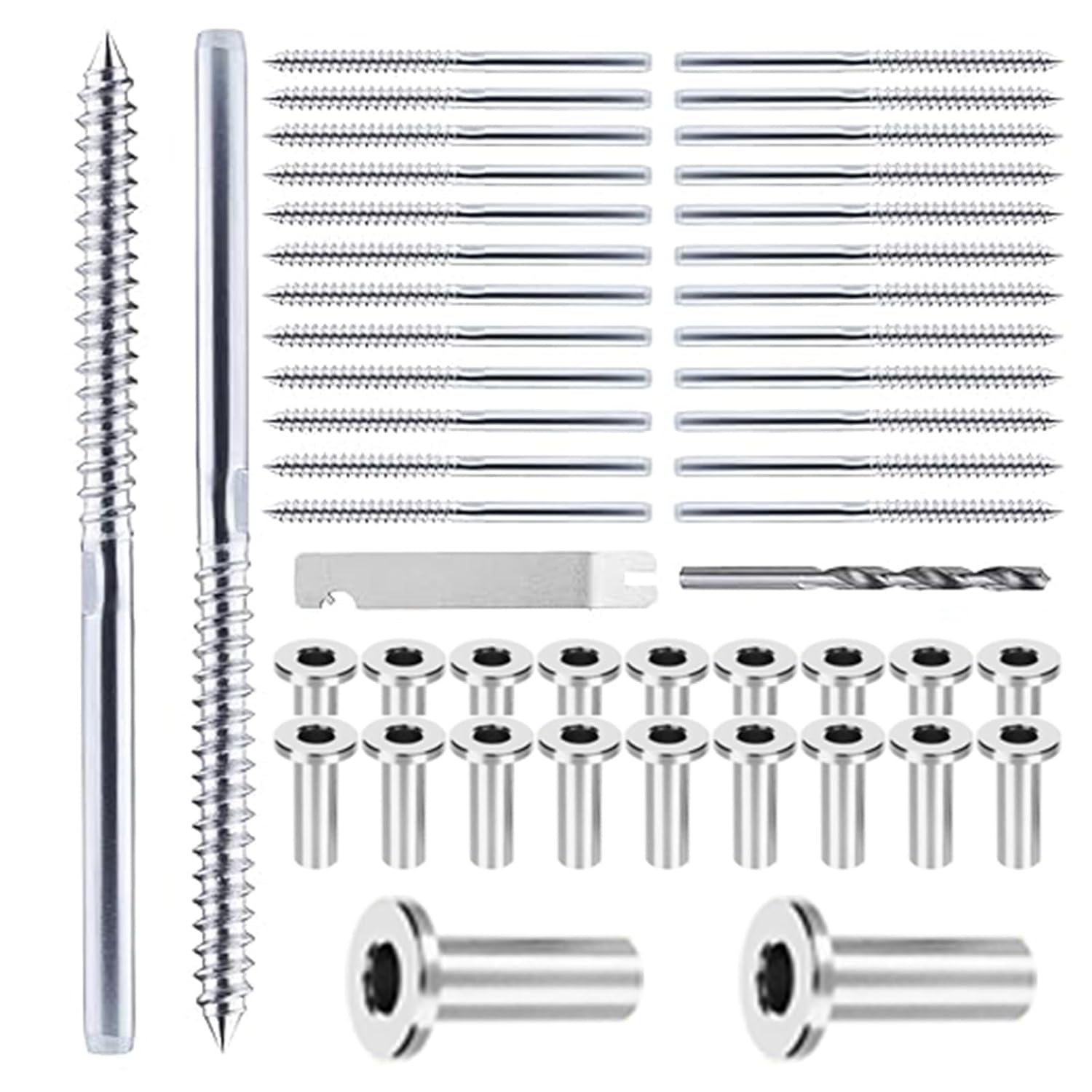 Cable Stair Railing System for Wood Post Left Right Handed Thread Swage ...