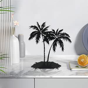 Amazon.com: Metal Table Top Palm Tree, Tropical Tabletop Decor, Palm ...