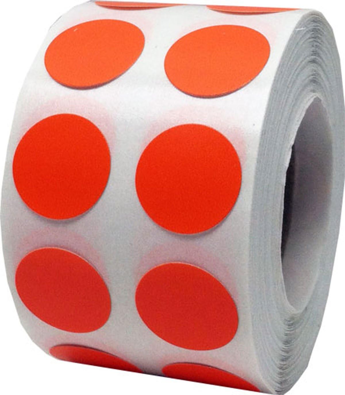 Orange Circle Stickers, 13 mm 1/2 Inch Dot Labels 1000 Pack - BigaMart