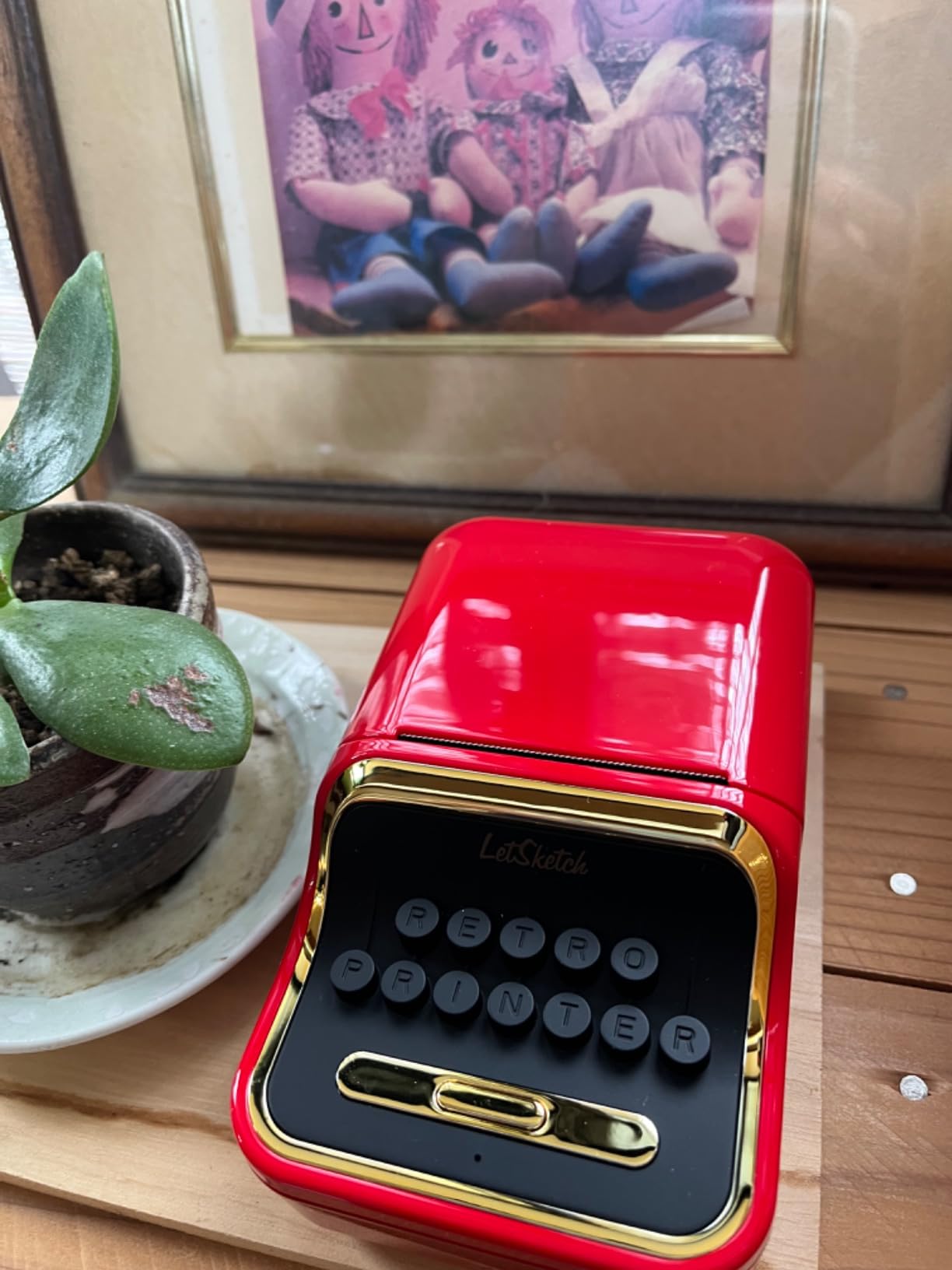 Amazon | LetSketch 200dpi レトロ 文具 ミニプリンター スマホ シール モバイル サーマル プリンター 感熱 bluetooth スマホ対応 軽量 静音 電池内蔵 ...