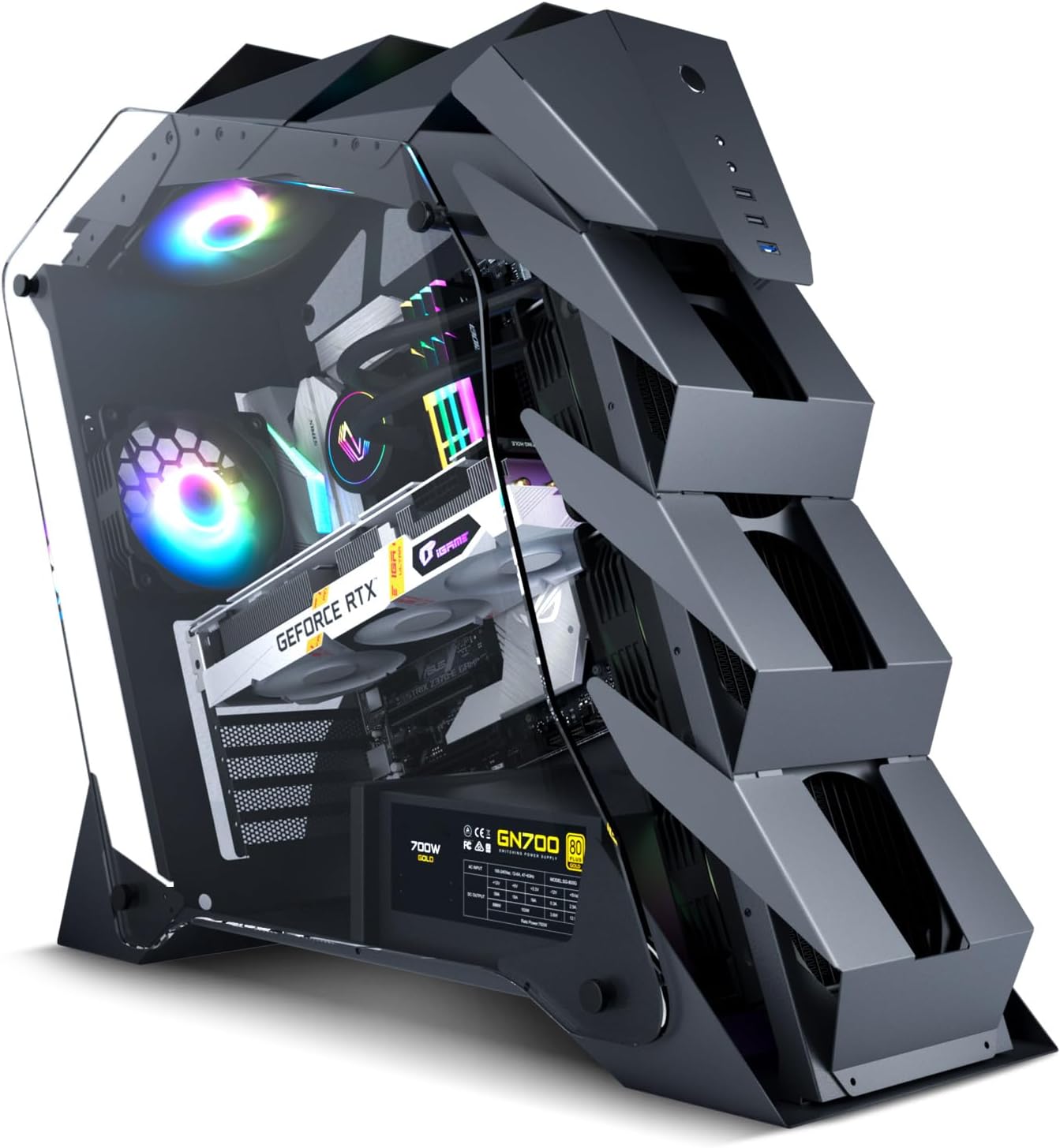 Amazon.com: Thermaltake AH T600 Helicopter Styled Open Frame Tempered ...