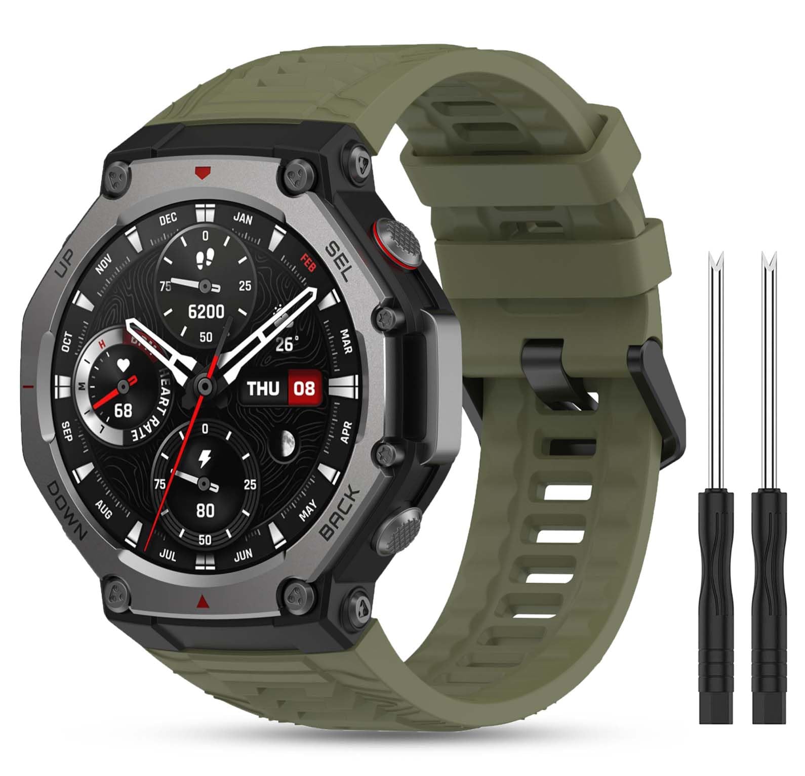 Amazon.com: Huadea Rugged Military Silicone Band Compatible with ...