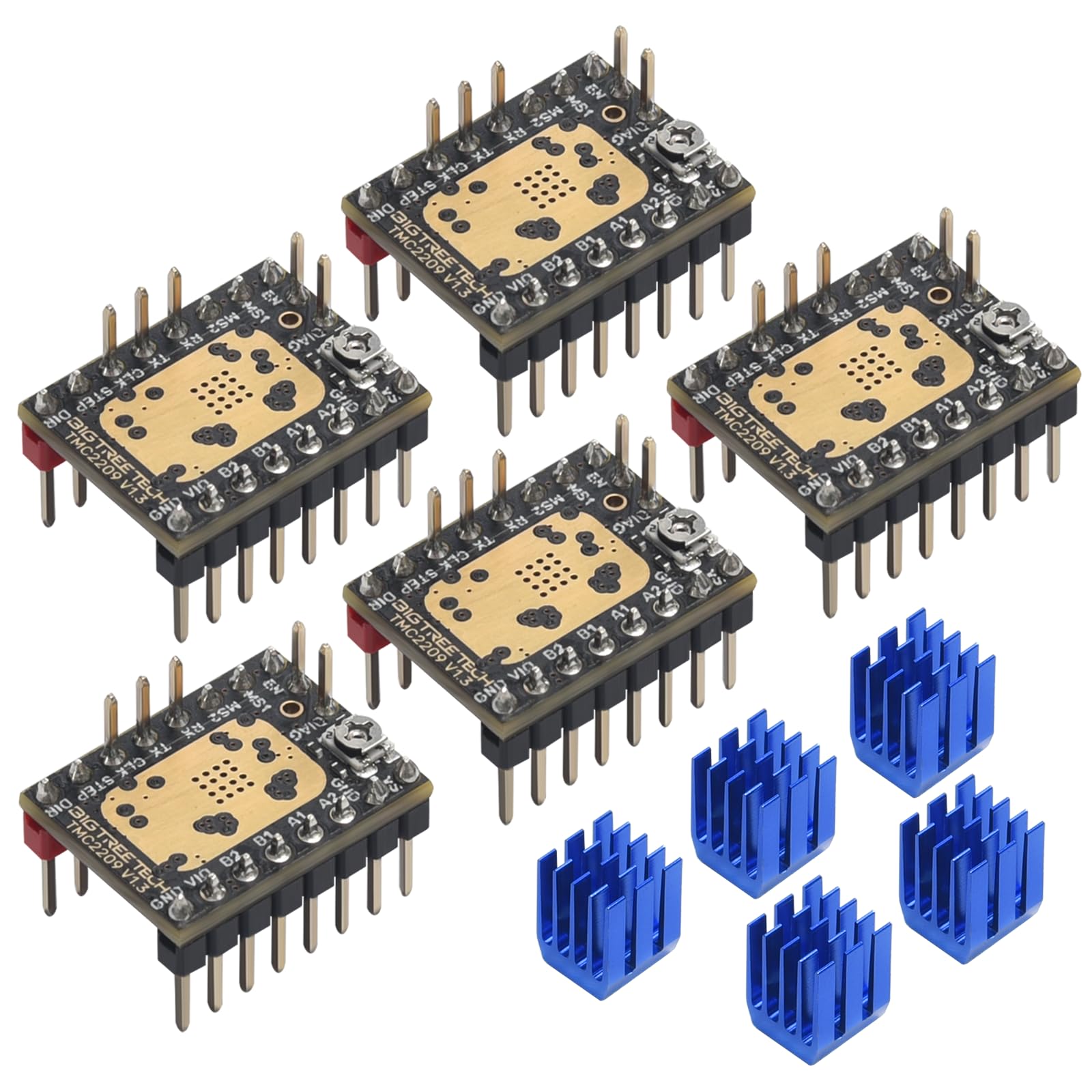 Buy Bigtreetech 5pcs Tmc2209 V1 3 Stepper Motor Driver Uart Mode Silent