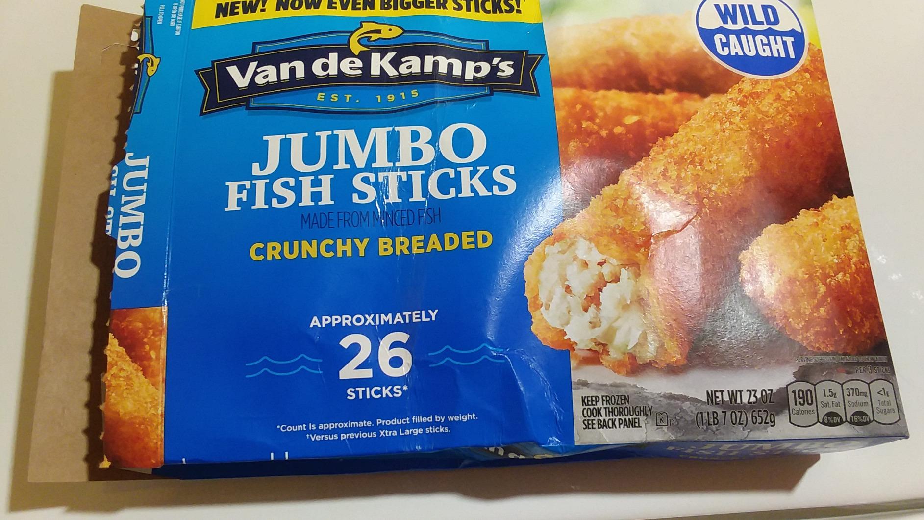 Amazon.com: Van de Kamp's Jumbo Fish Sticks, 100% Real Fish, Frozen 23 ...