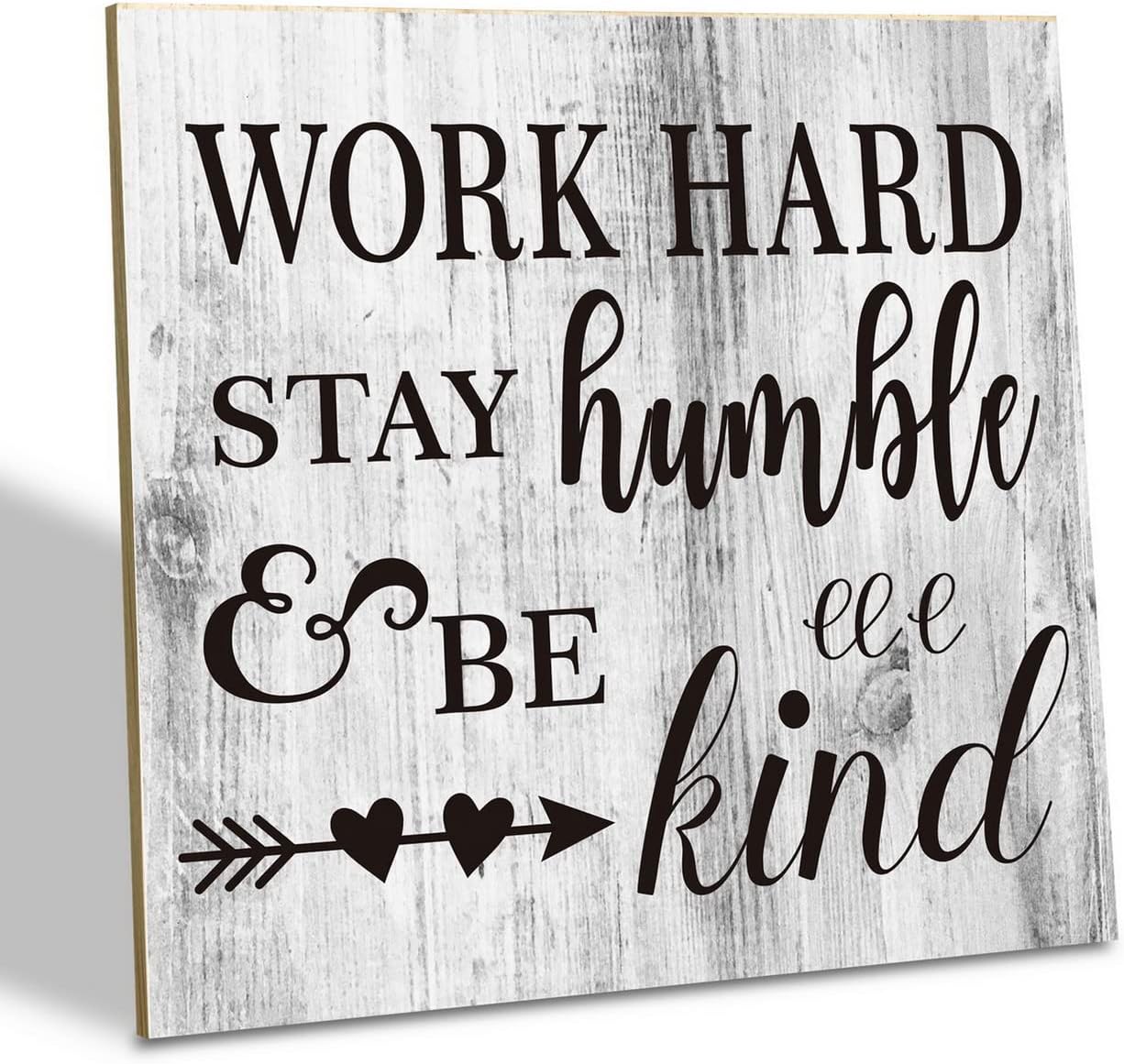 Amazon.com: Inspirational Wood Sign, Work Hard Stay Humble & Be Kind ...