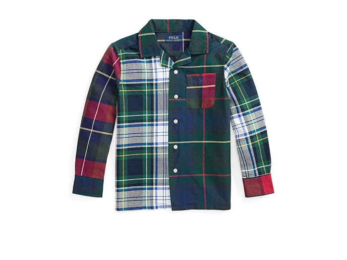 Polo Ralph Lauren Kids Plaid Cotton Oxford Fun Shirt (Toddler/Little ...