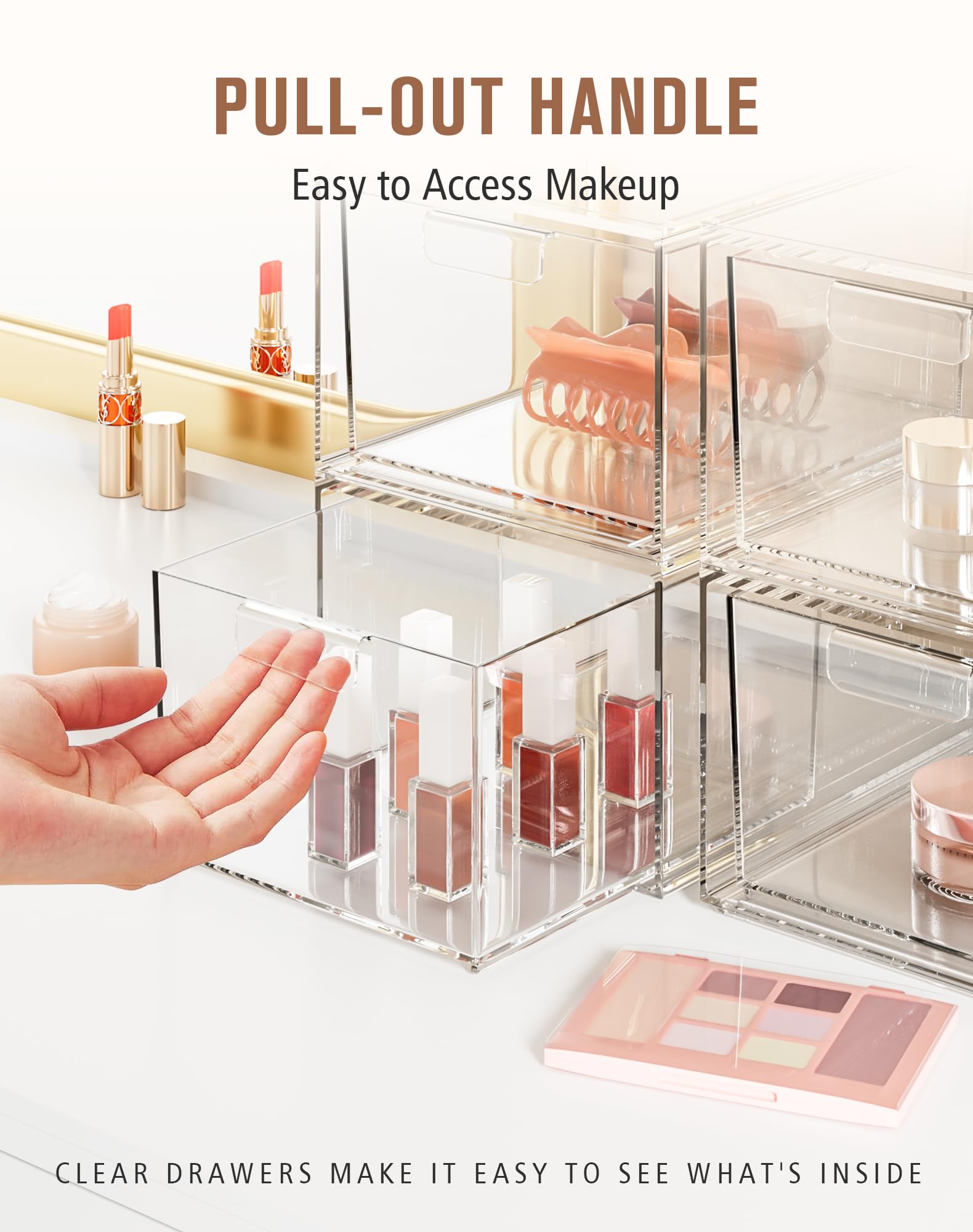 Snapklik.com : Makeup Organizer, Stackable Acrylic Drawer Box For ...