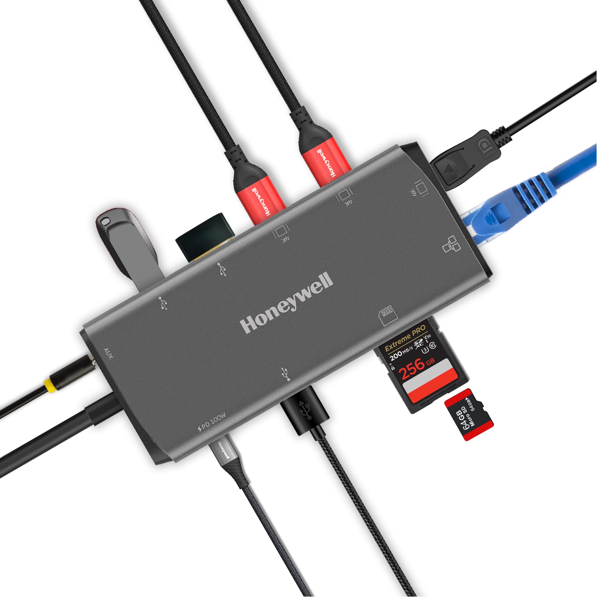 Honeywell 11-in-1 TypeC Multiport Dock with Dual 4K HDMI,DP,RJ45 ...