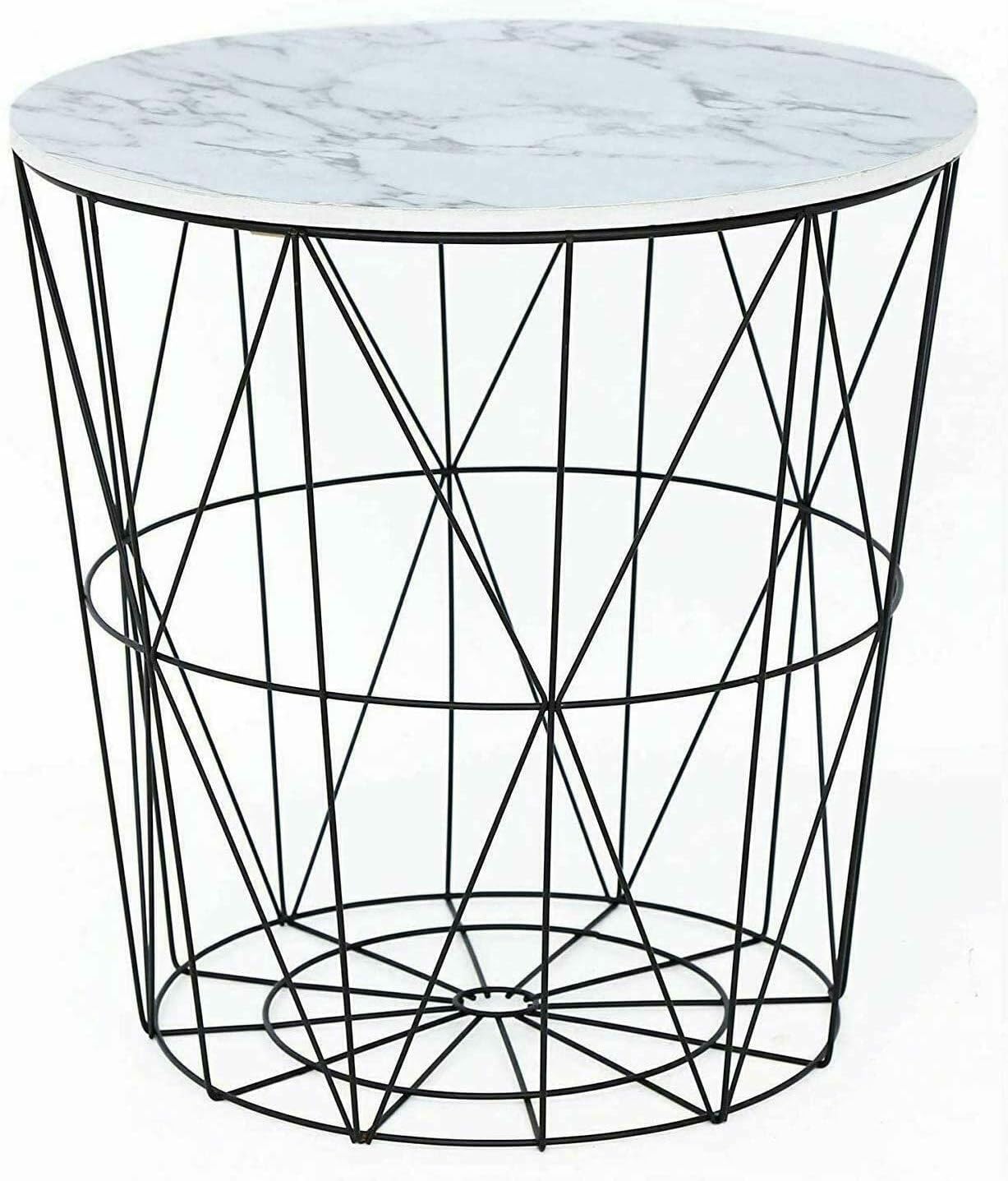 Modern Black Small Wire Side Table Metal Coffee End Side Table With ...
