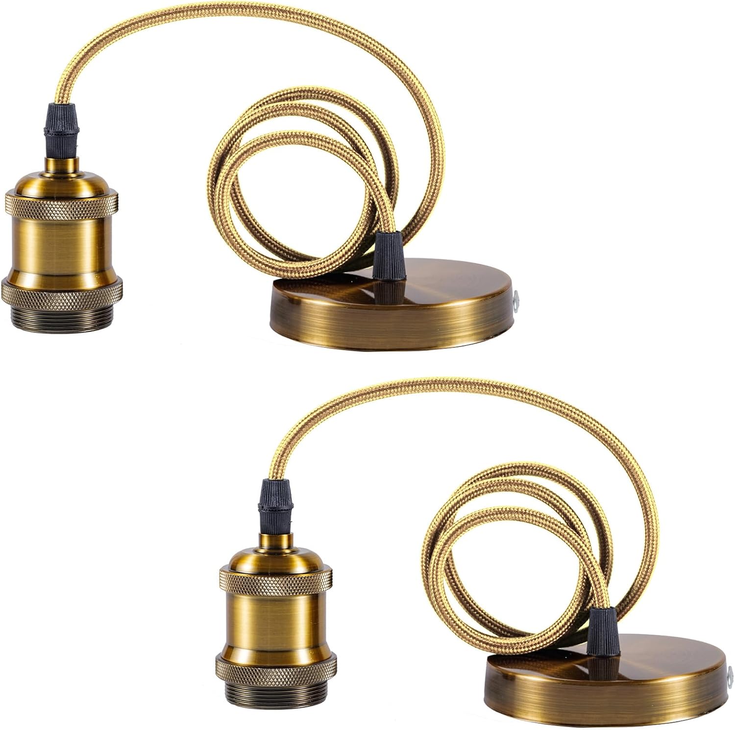 Sevenpers Light Fittings Ceilings, 2 Pack E27 Vintage Pendant Light ...