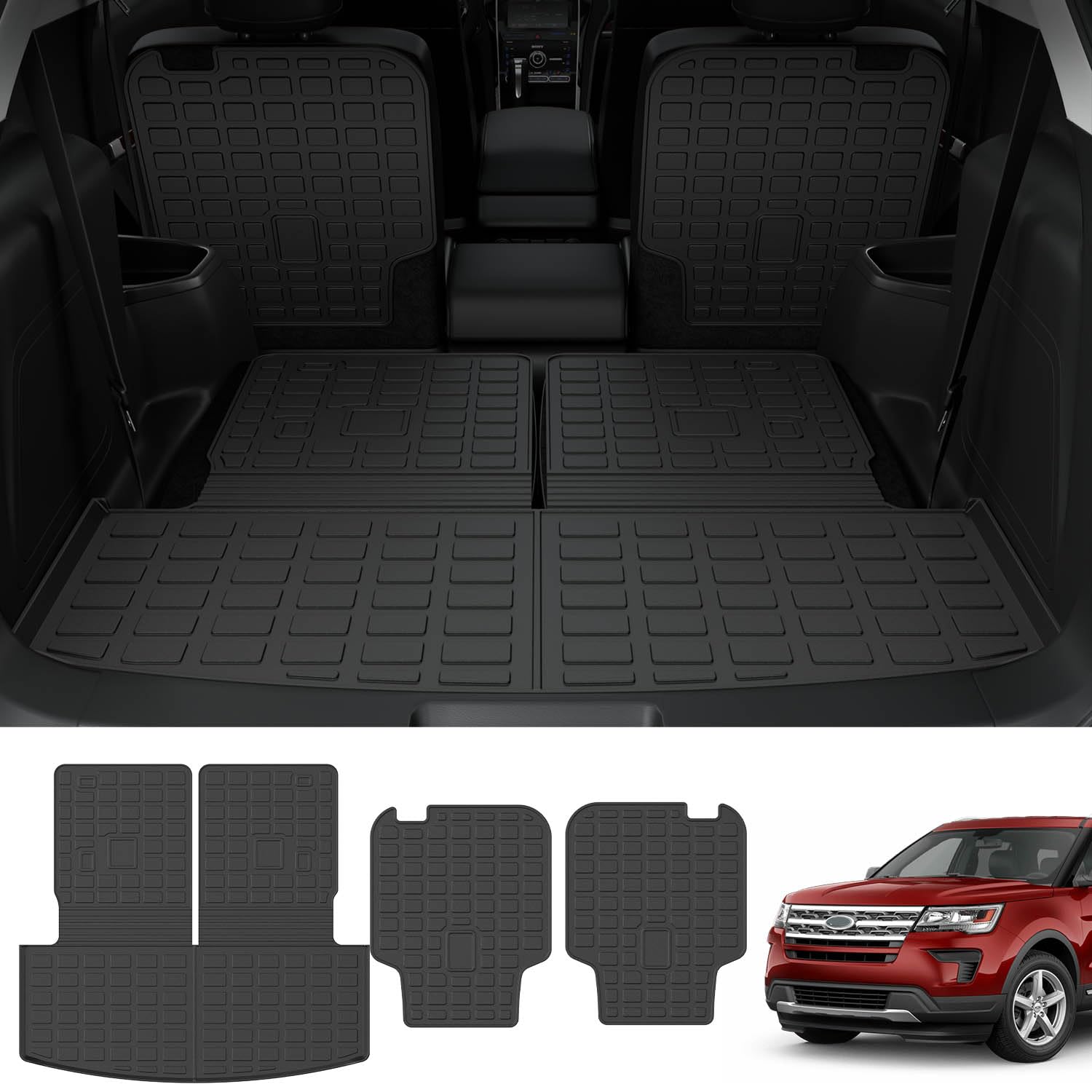 Amazon.com: powoq Cargo Mat Compatible with 2020-2025 Ford Explorer 6 ...