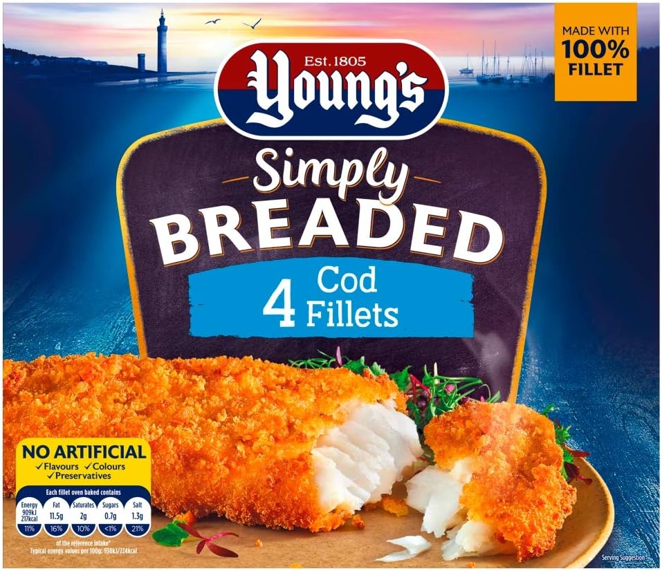 Young's Breaded 4 Cod Fillets, 400g : Amazon.co.uk: Grocery