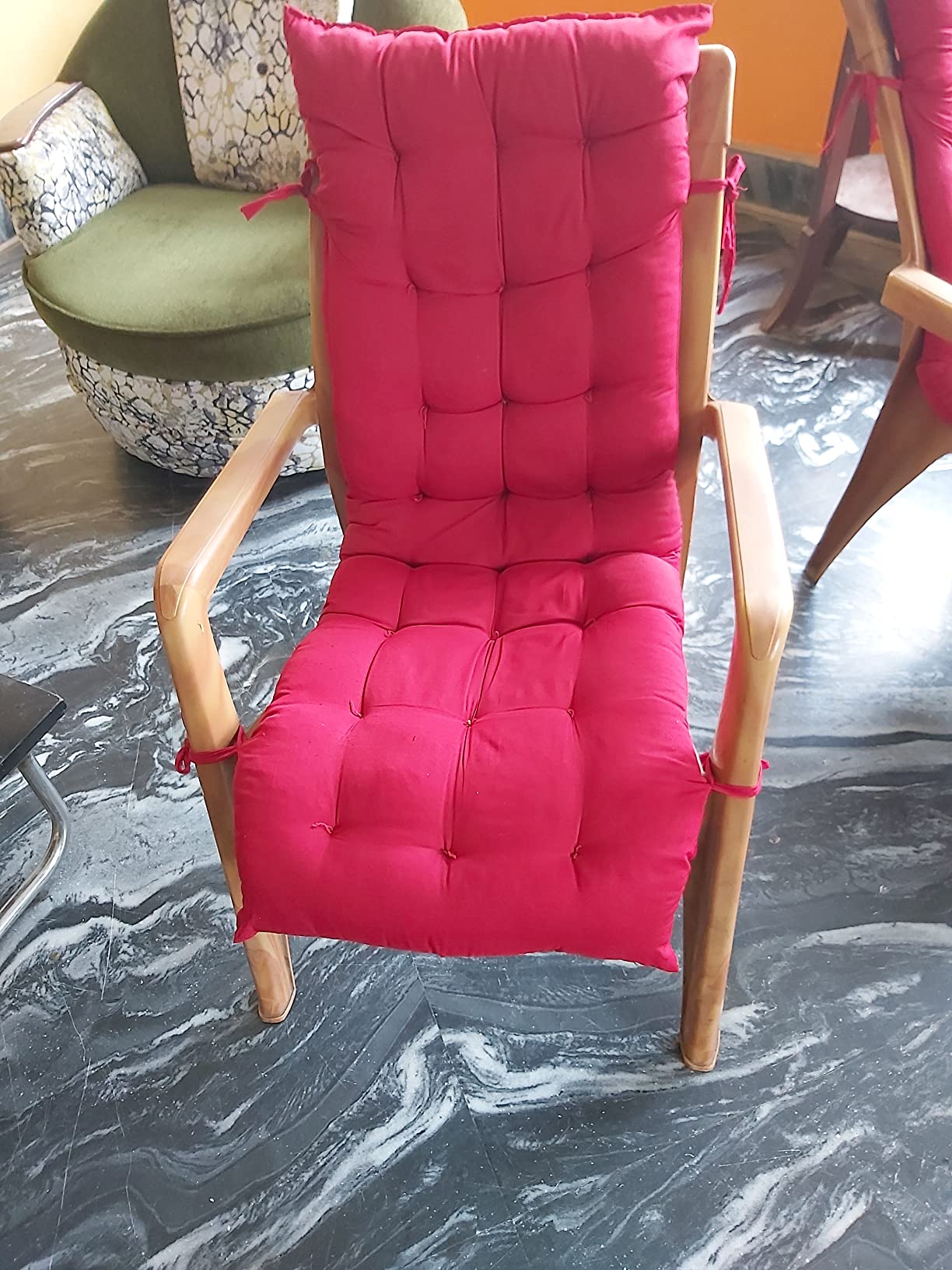 JY Soft Comfortable Long Cotton Filled Quilted Chair Pad For Rocking ...