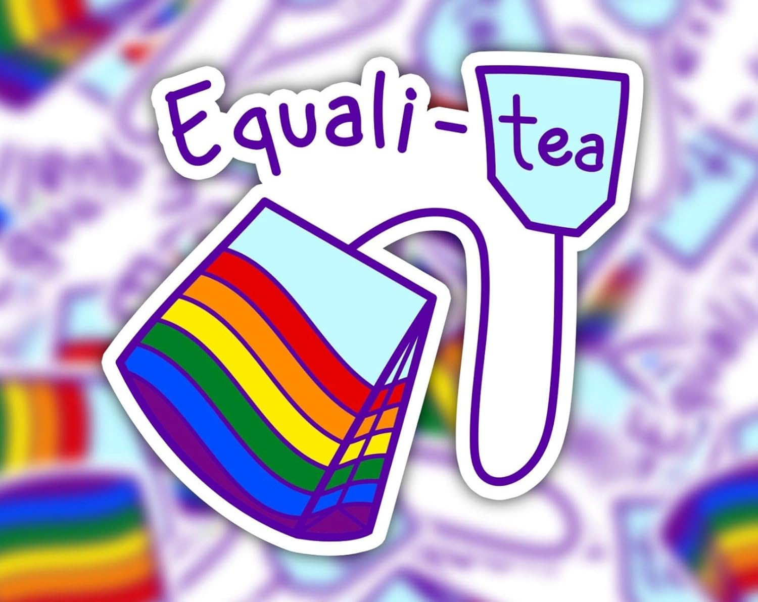 Amazon.com: Equali Tea Sticker Equality Sticker Rainbows Sticker LGBTQ ...