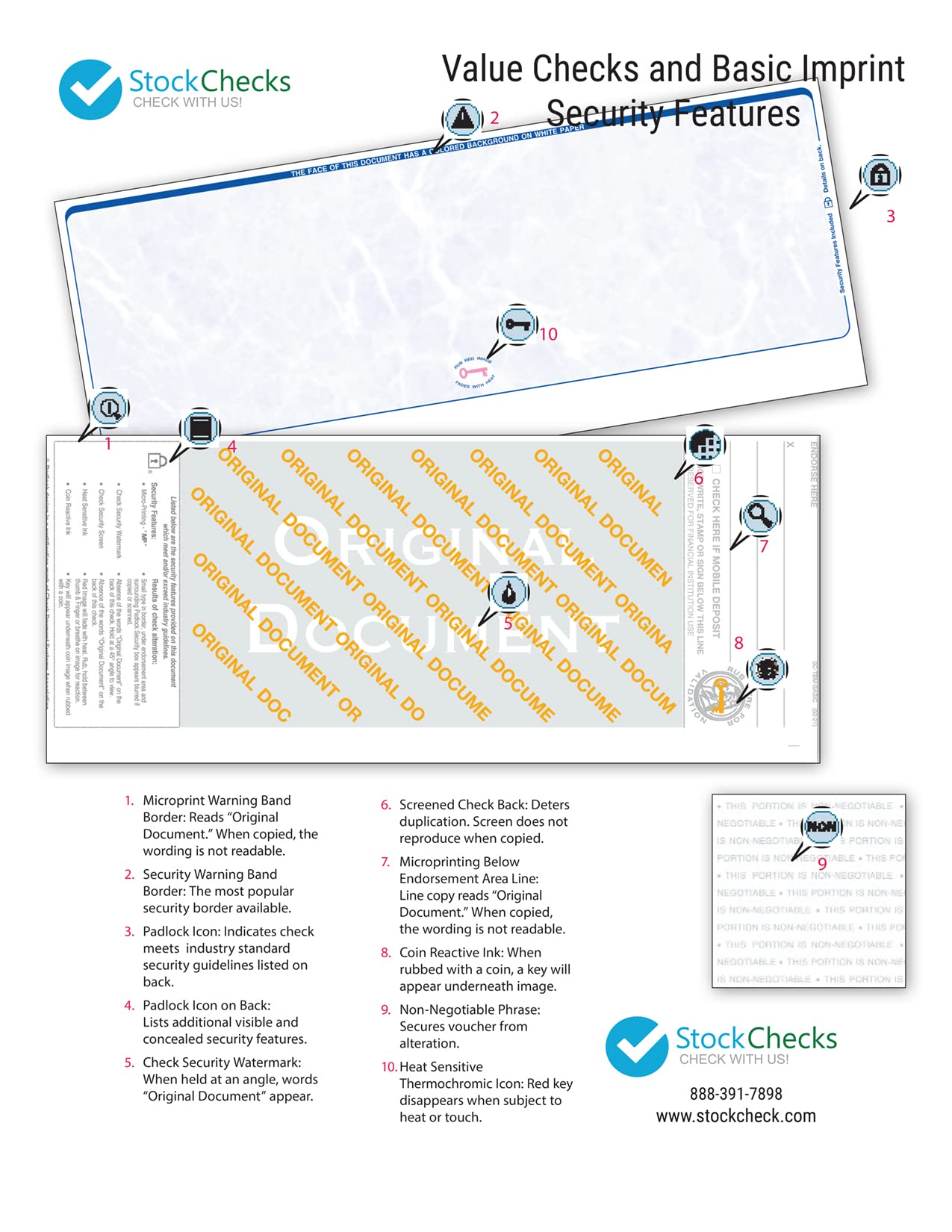 Blank Business Checks 100 Prismatic Blue-Red-Blue Blank Check Paper ...