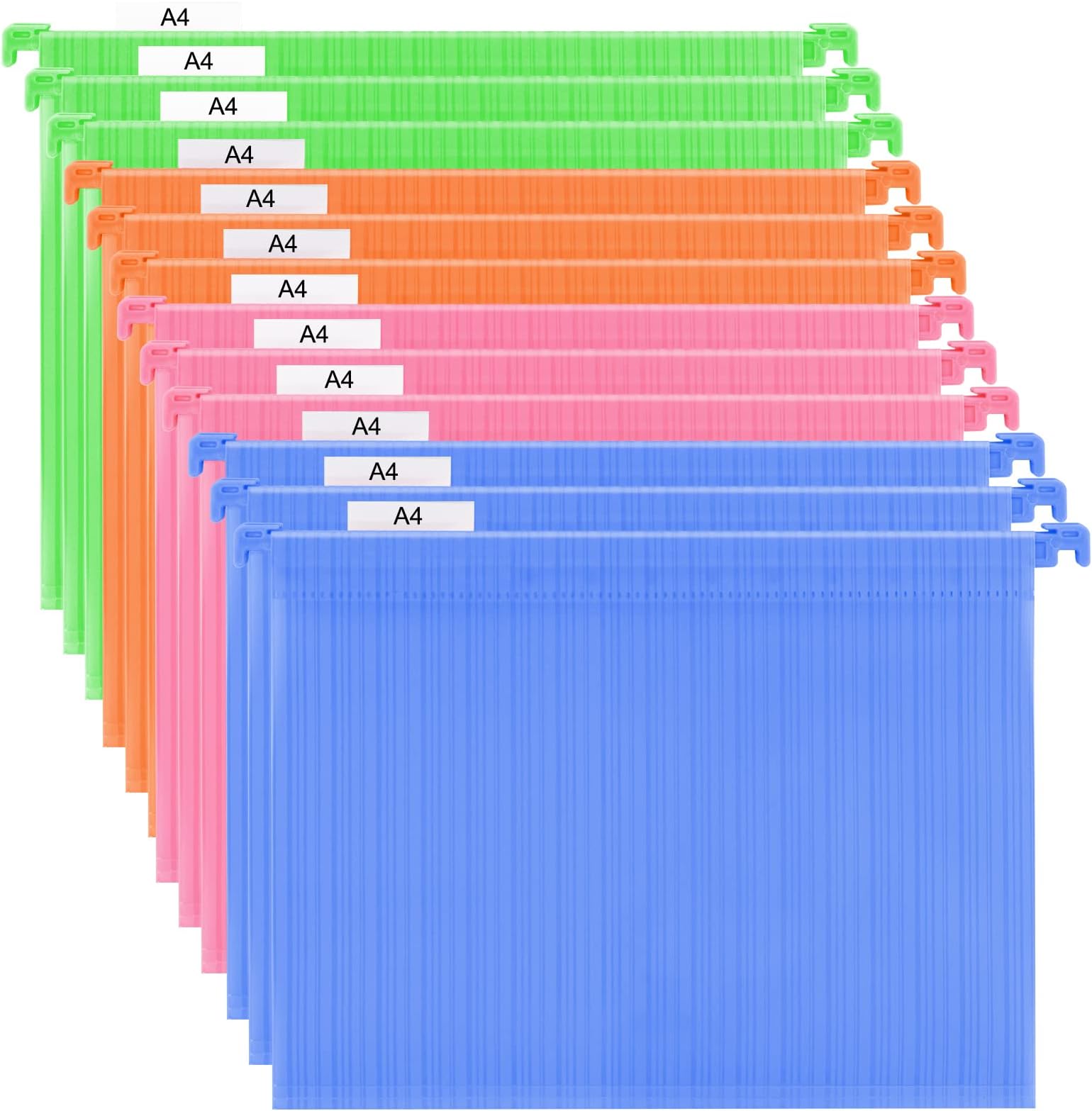 Newthinking Plastic A4 Suspension Files, 12PCS Hanging Suspension Files ...