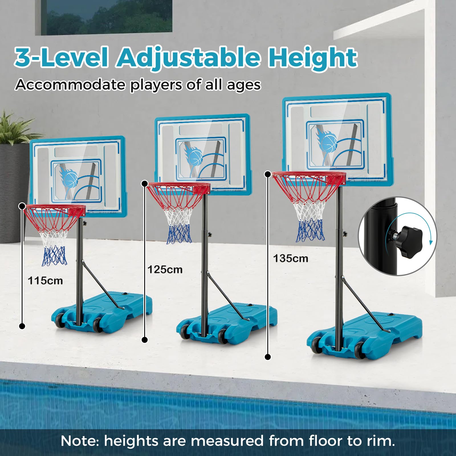 Outdoor PET Backboard 44x30 Wall Mount Basketball Hoop - PET Backboard ...