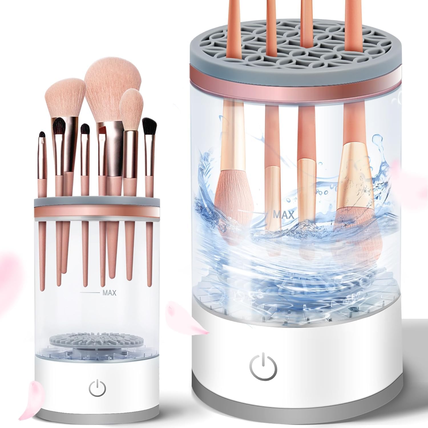 Amazon.com: Electric Makeup-Brush-Cleaners, White, One-Click Operation ...