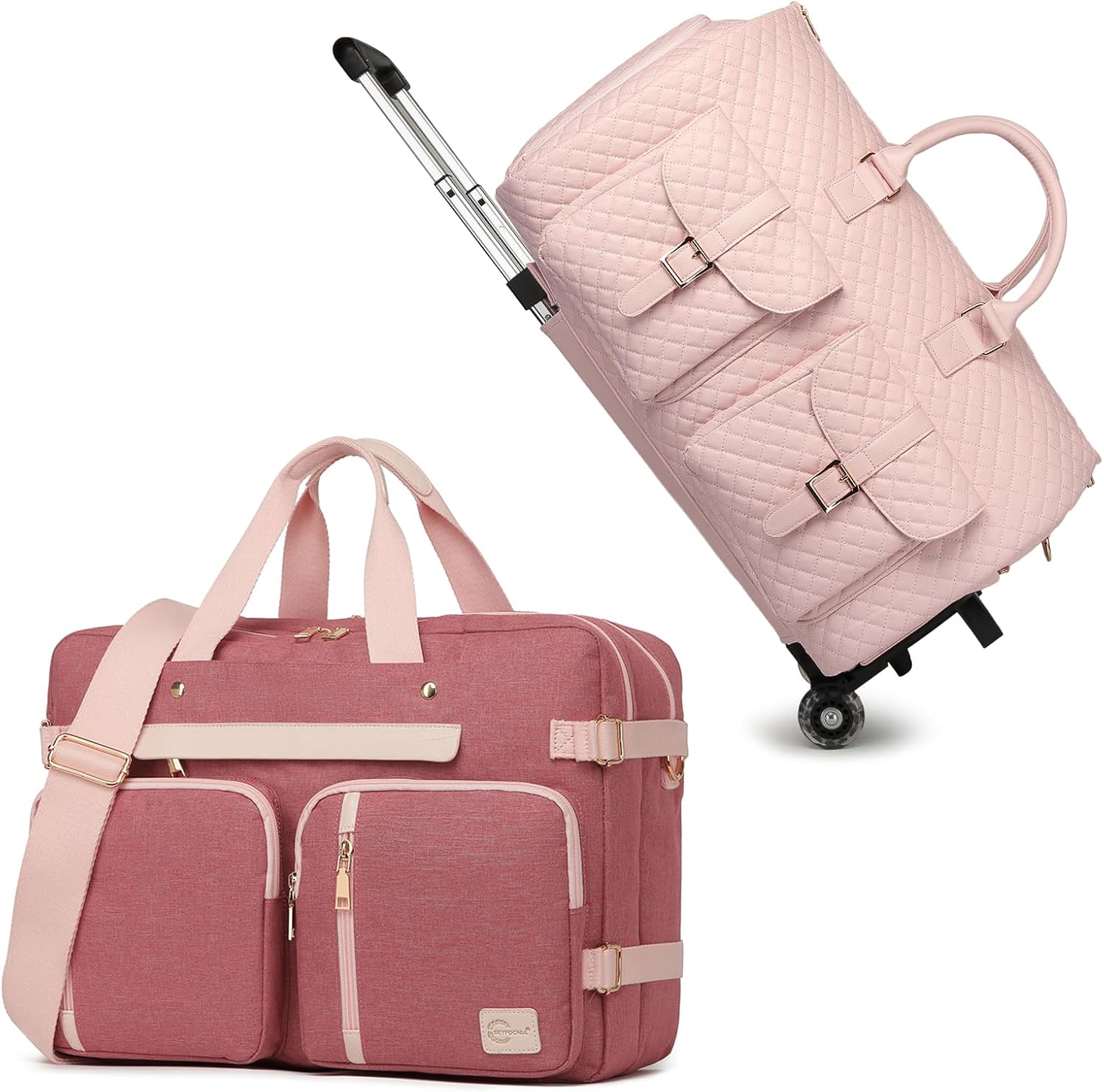 Amazon.com | seyfocnia Rolling Garment Bag with Wheels,Convertible 3 in ...