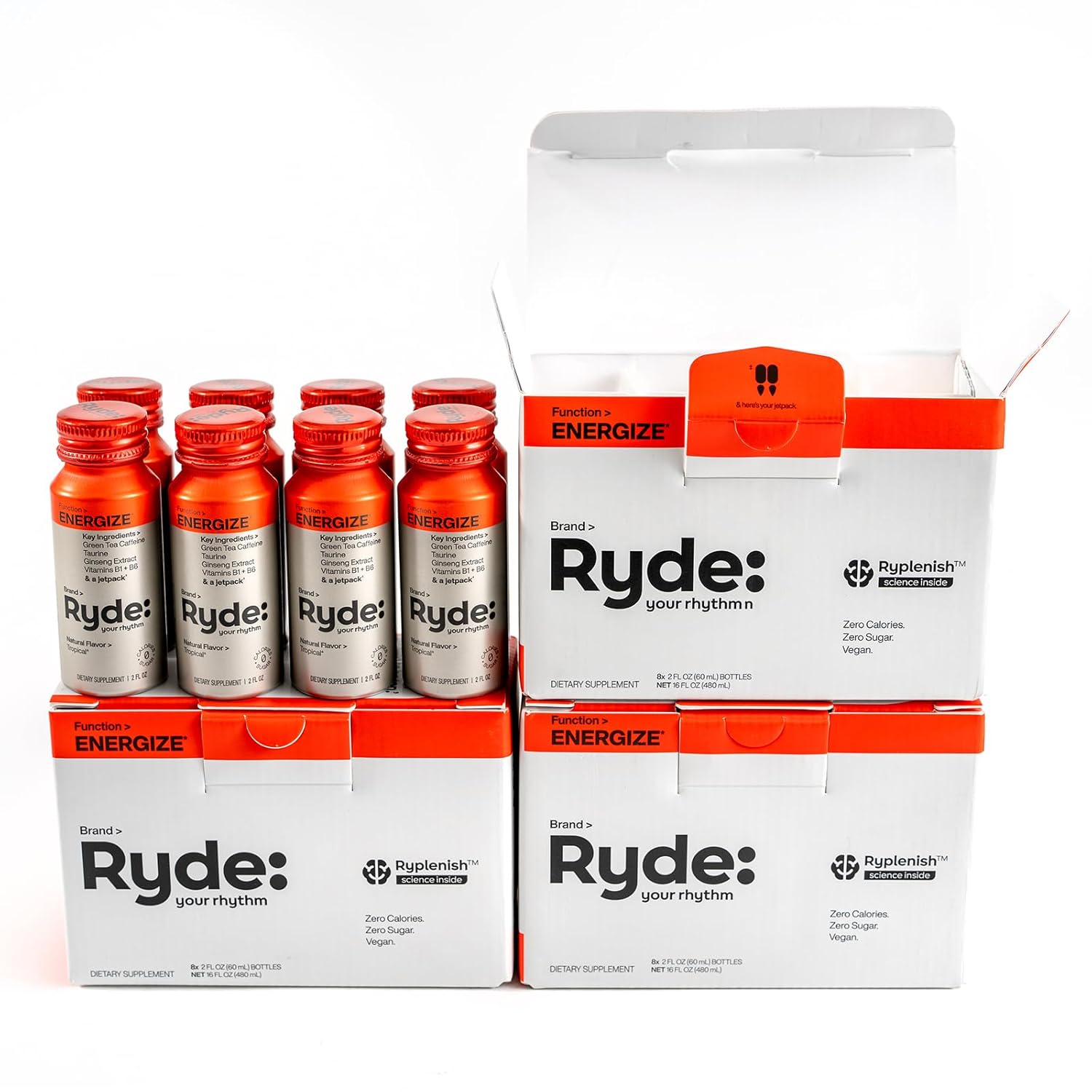 Amazon.com : Ryde: Energize Shot | Tropical Flavor | Green Tea Caffeine ...