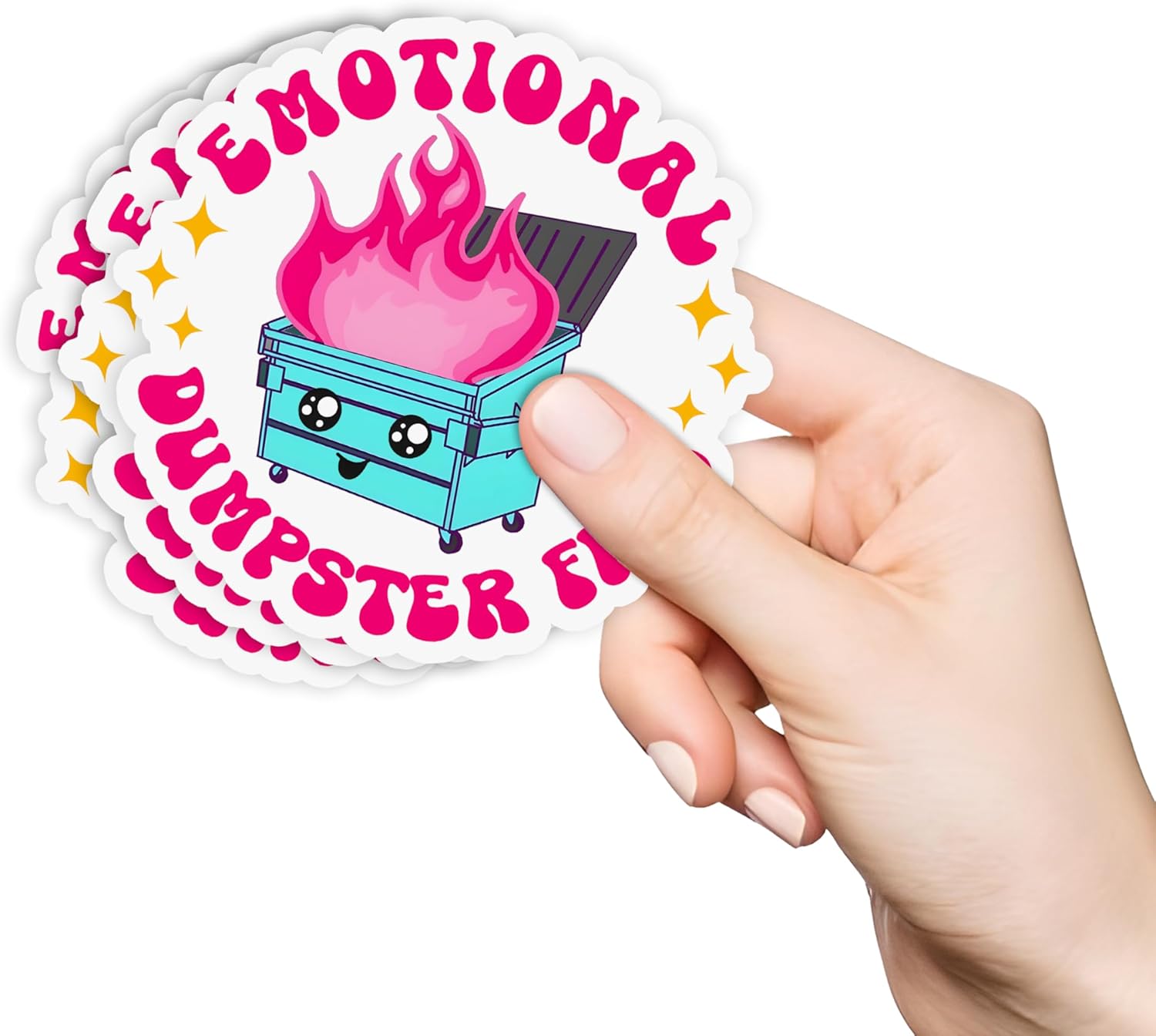 Amazon.com: Set 3Pcs Emotional Dumpster Fire Sticker Funny Dumpster ...