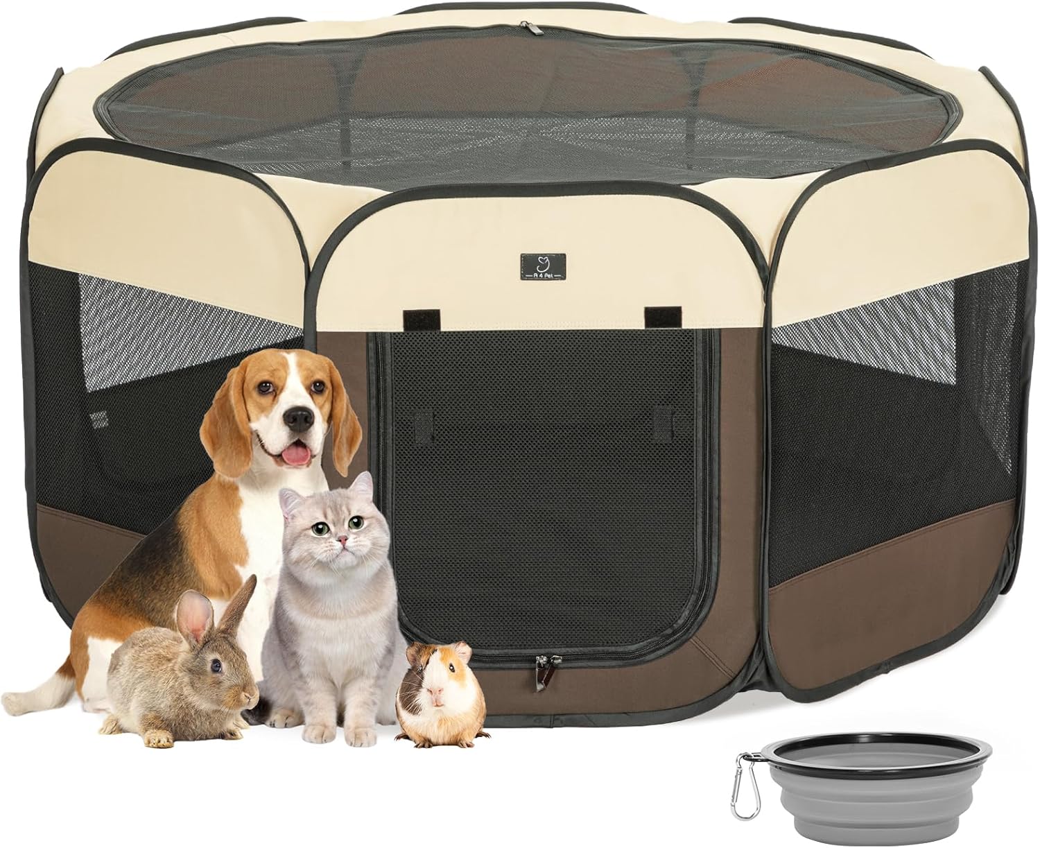 Amazon.com : A4Pet Portable Pet Playpen for Small Medium Large Dogs, 49" Indoor Dog Playpen for ...