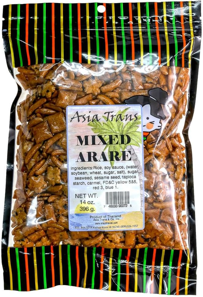 Amazon.com: Asia Trans Mixed Arare Rice Crackers - Hawaiian Favorite ...