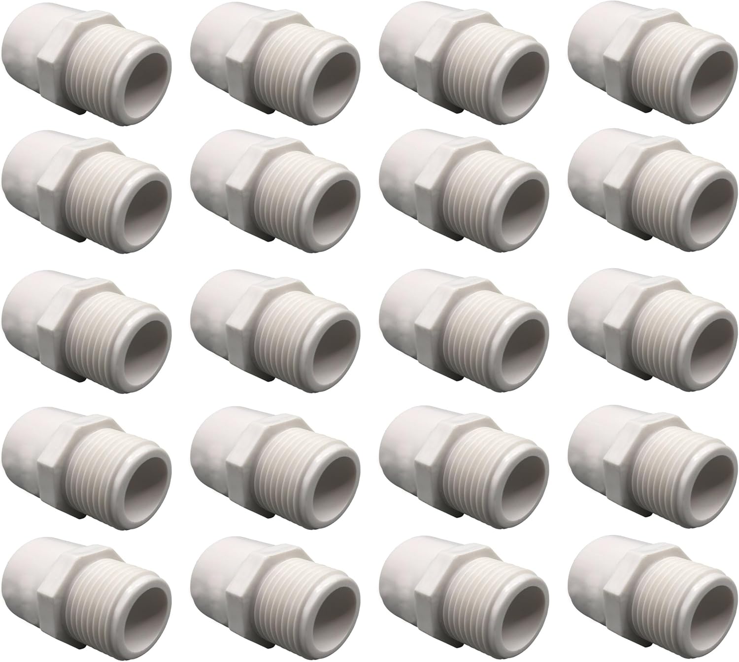 Amazon.com: 20Pcs 3/4" PVC Male Adapter Pipe Fittings (Socket x Male ...