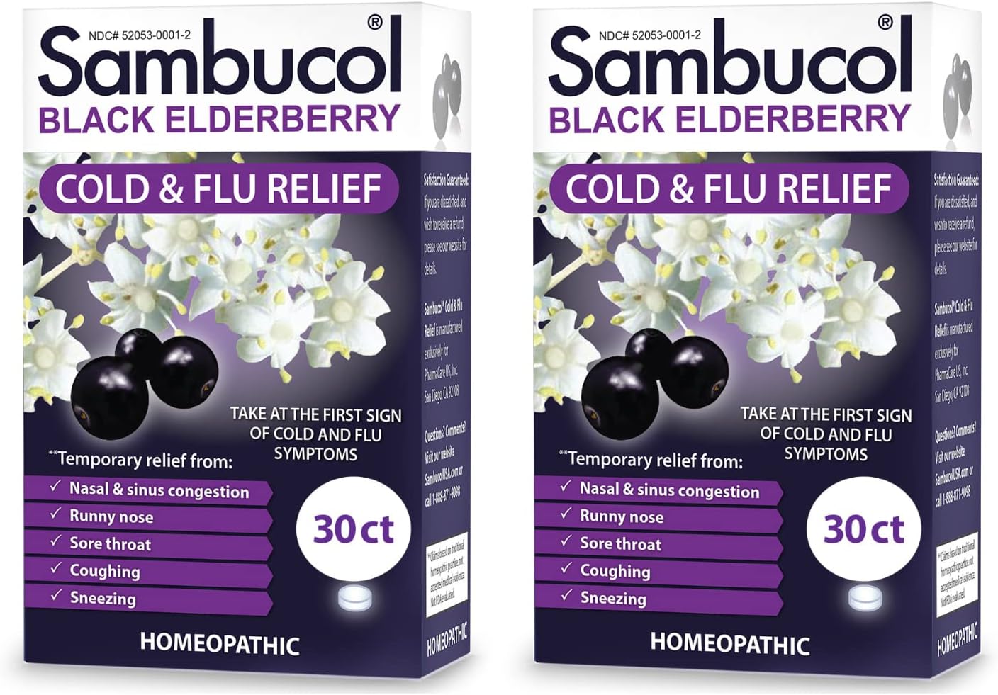 Amazon.com : Sambucol Cold and Flu Relief Tablets - Homeopathic Cold ...