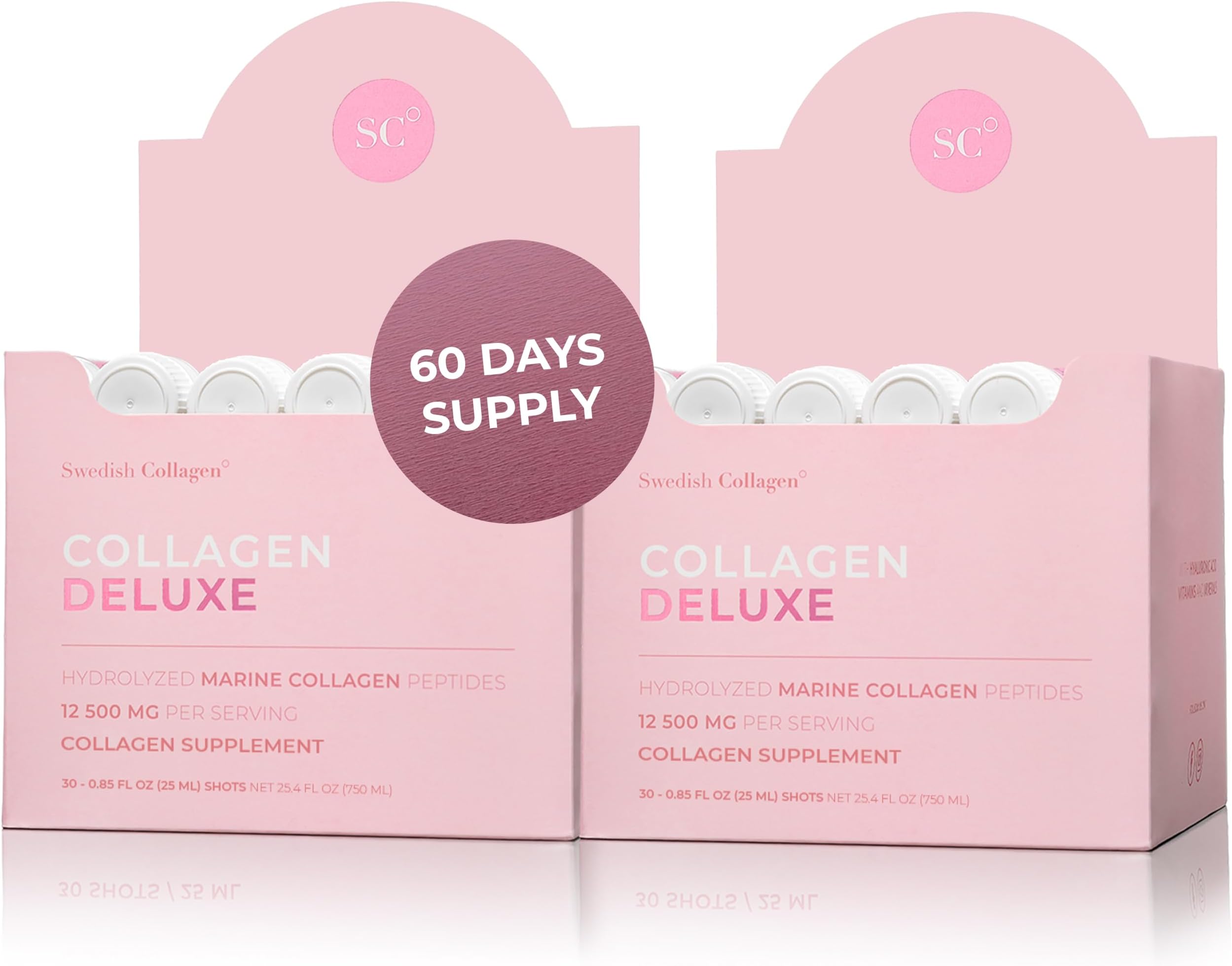 Amazon.com: Collagen Deluxe 30 Shots x 2 I 8 Week Bundle I 12500 mg ...
