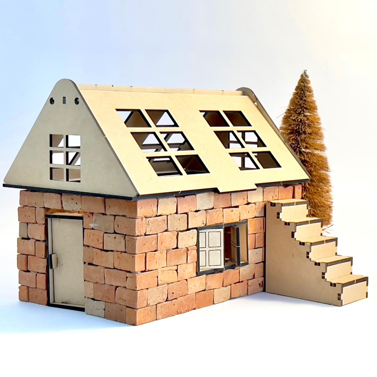 littleplay® DIY Build a Play House Kit, 150 Miniature Bricks, Wooden ...