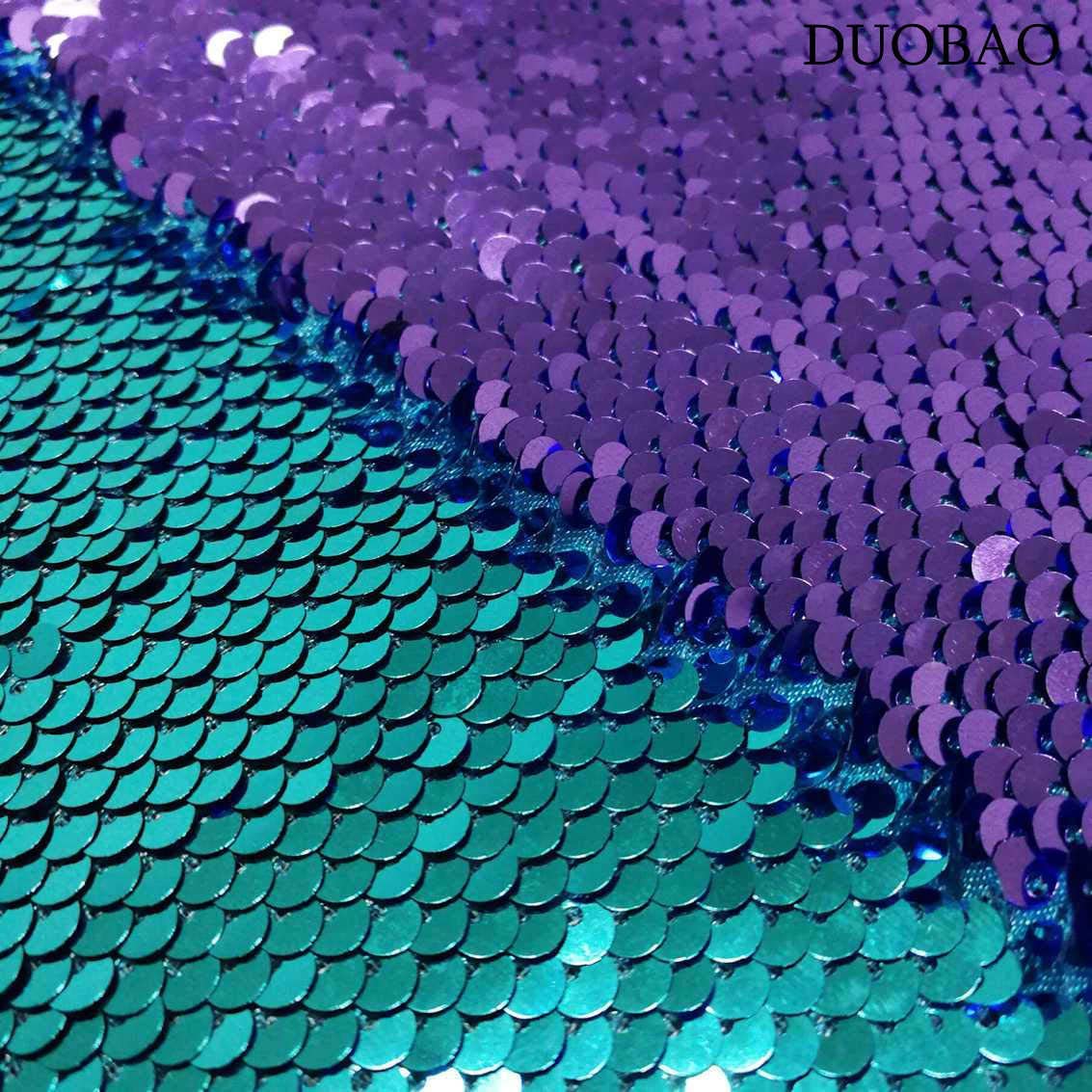 Amazon.com: DUOBAO 2 Yards Reversible Sequin Fabric Lavender to Aqua ...