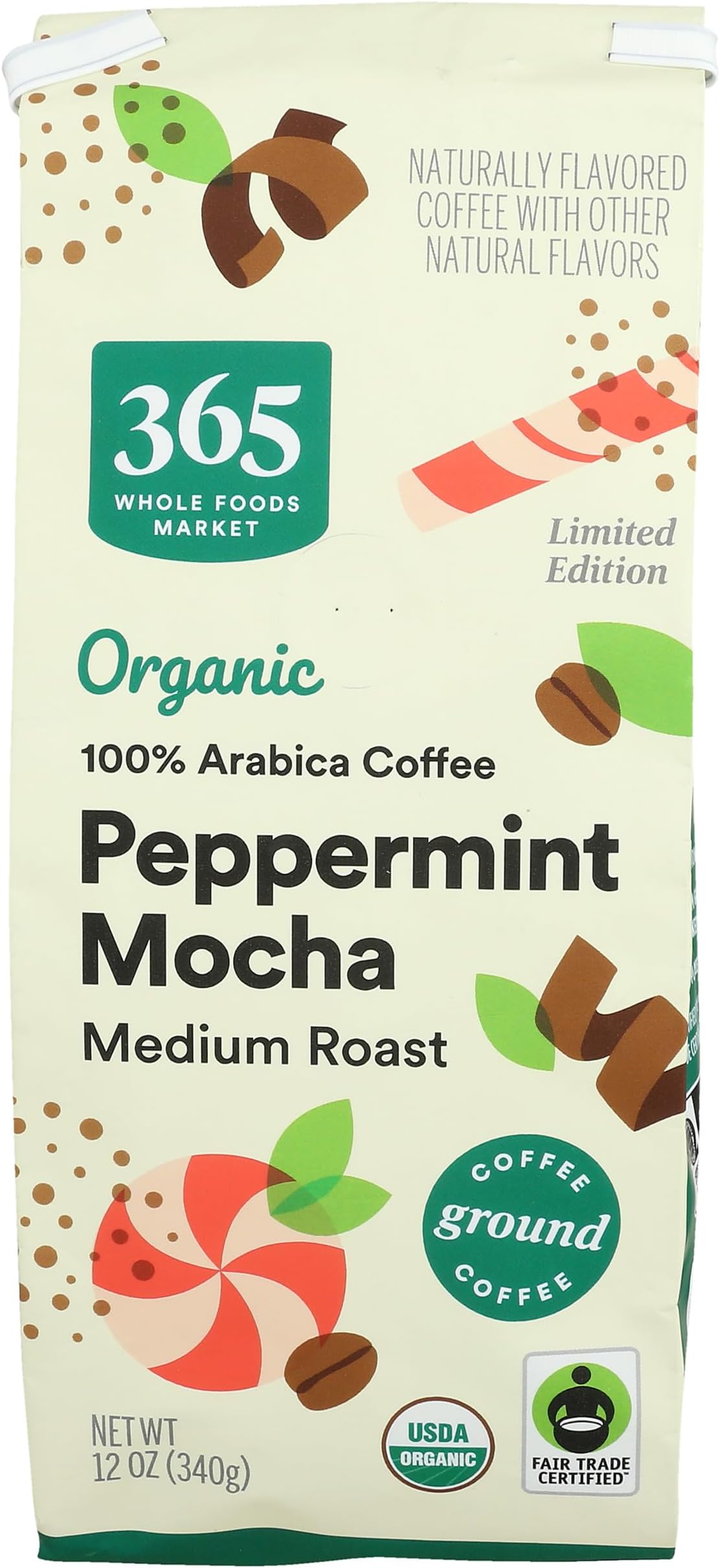 Amazon.com : 365 By Whole Foods Market, Organic Peppermint Mocha Ground Coffee, 12 Ounce ...