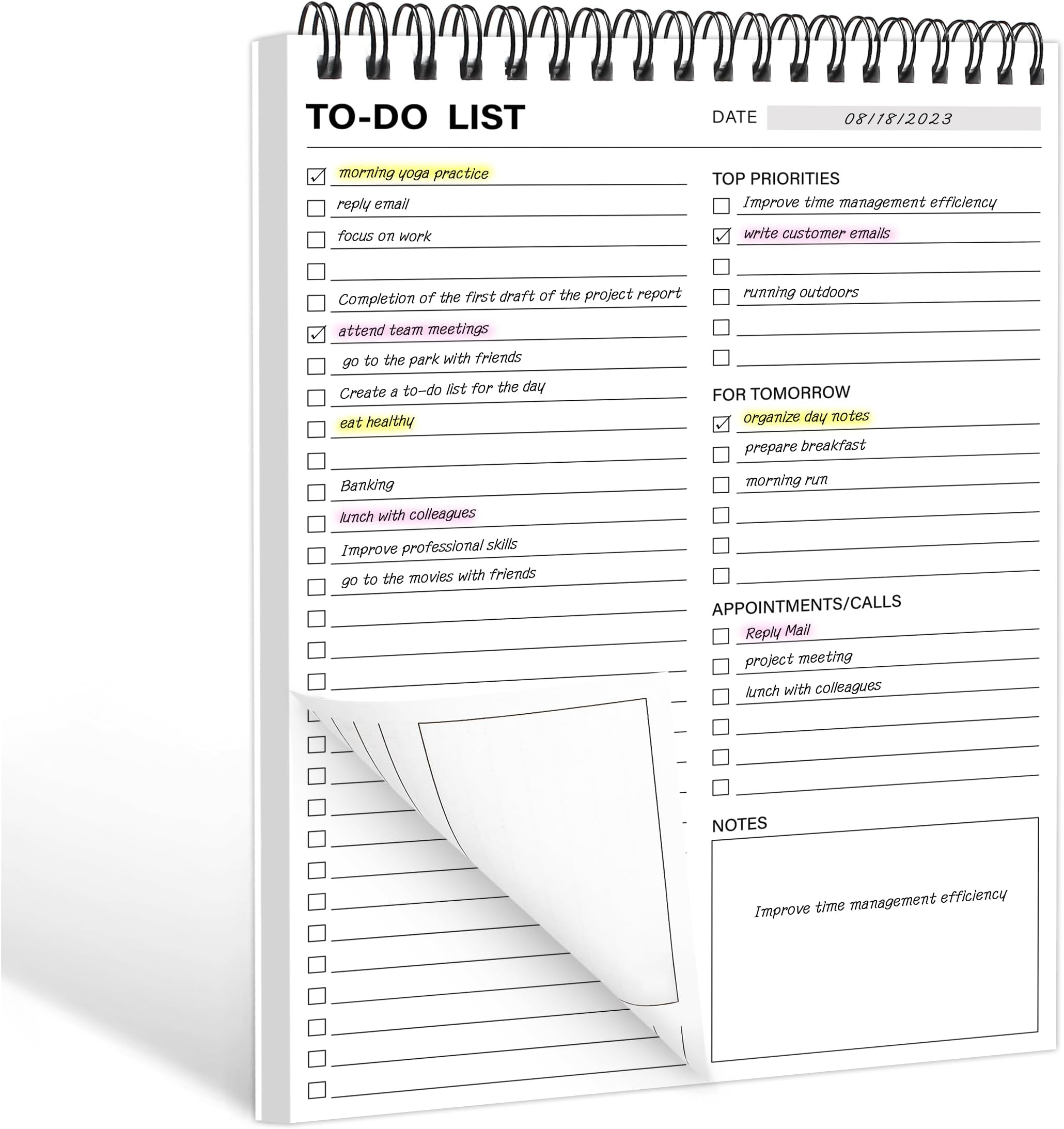 Amazon.com : 3 Pack Work and Personal to Do List Undated Tear off ...