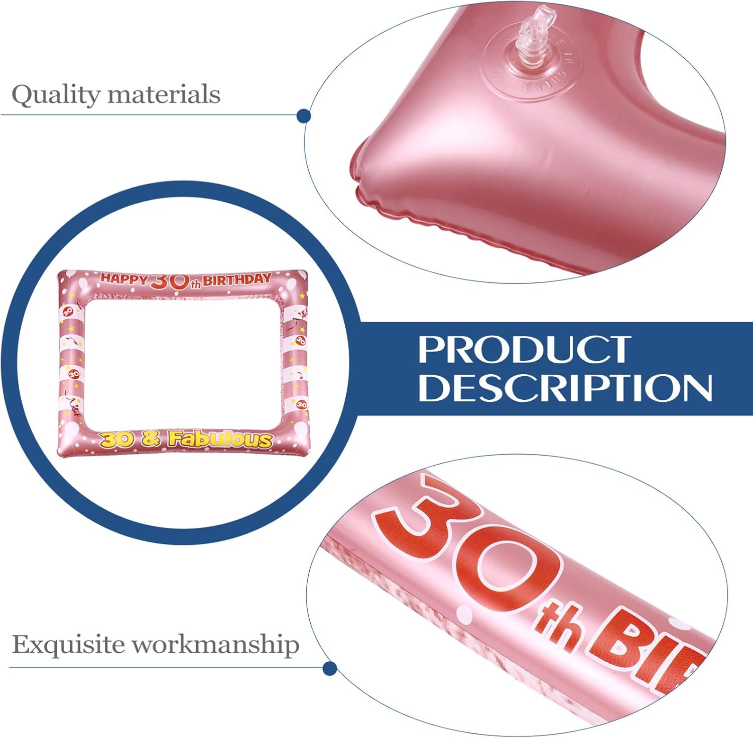 Amosfun Inflatable Picture Frames Funny Picture Selfie Frame 30th ...