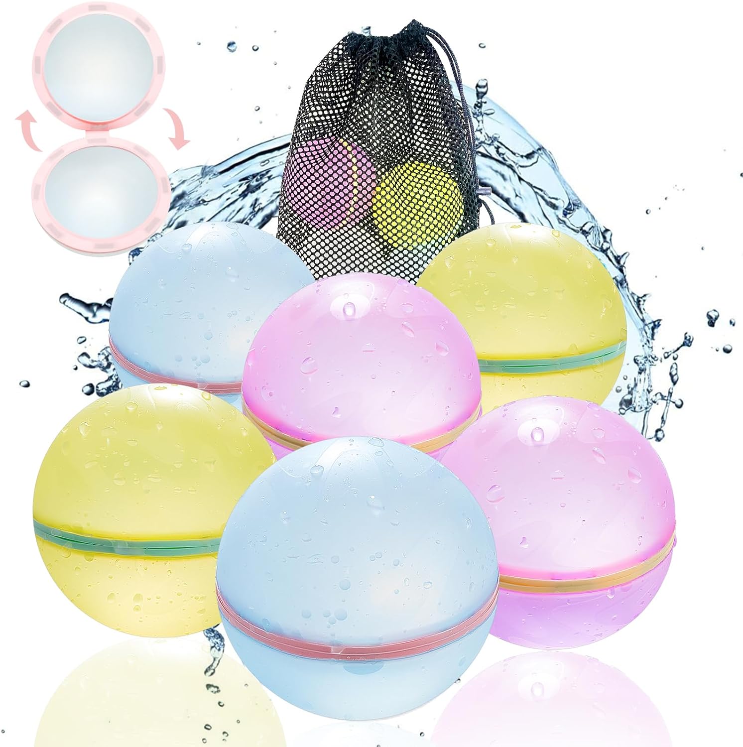Amazon.com: Tizikcon Water Balloons, 6 Pcs Latex-Free Silicone Reusable ...