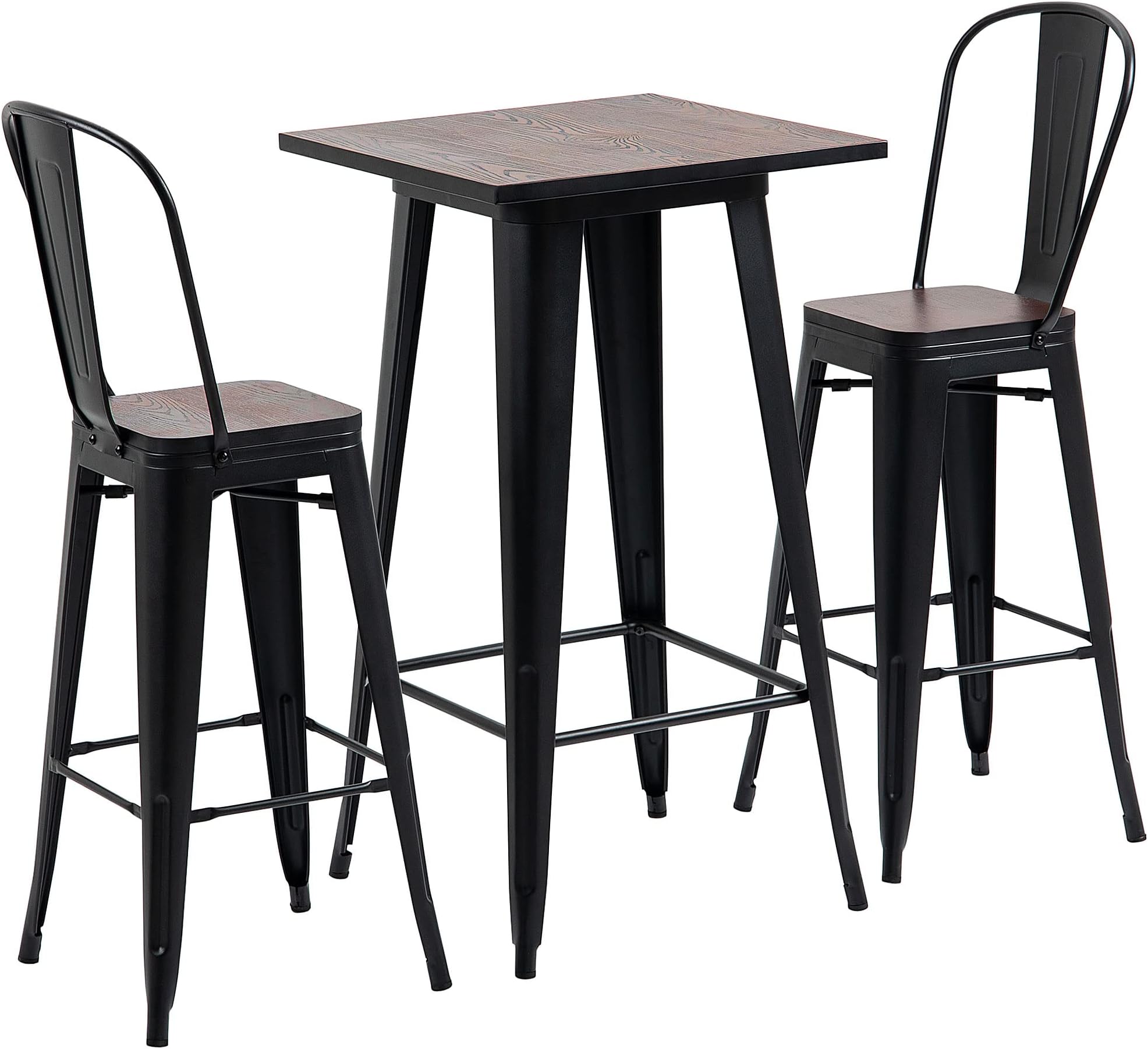 Amazon.com: Aiho Bar Table and Chairs Set, Pub Table and Chairs Set of ...