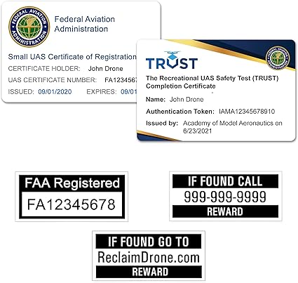 Amazon.com: Drone ID Services FAA UAS Registration Card, Trust ...