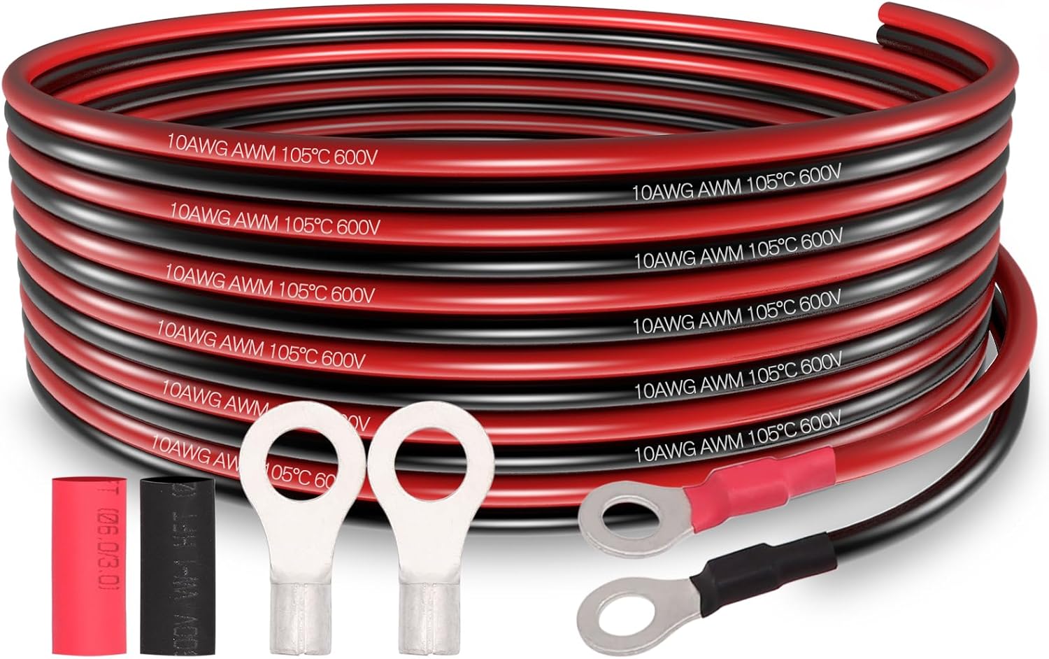 Amazon.com: 10 Gauge Solar Wire - 10Ft 10AWG Wire Tinned Copper Tray ...