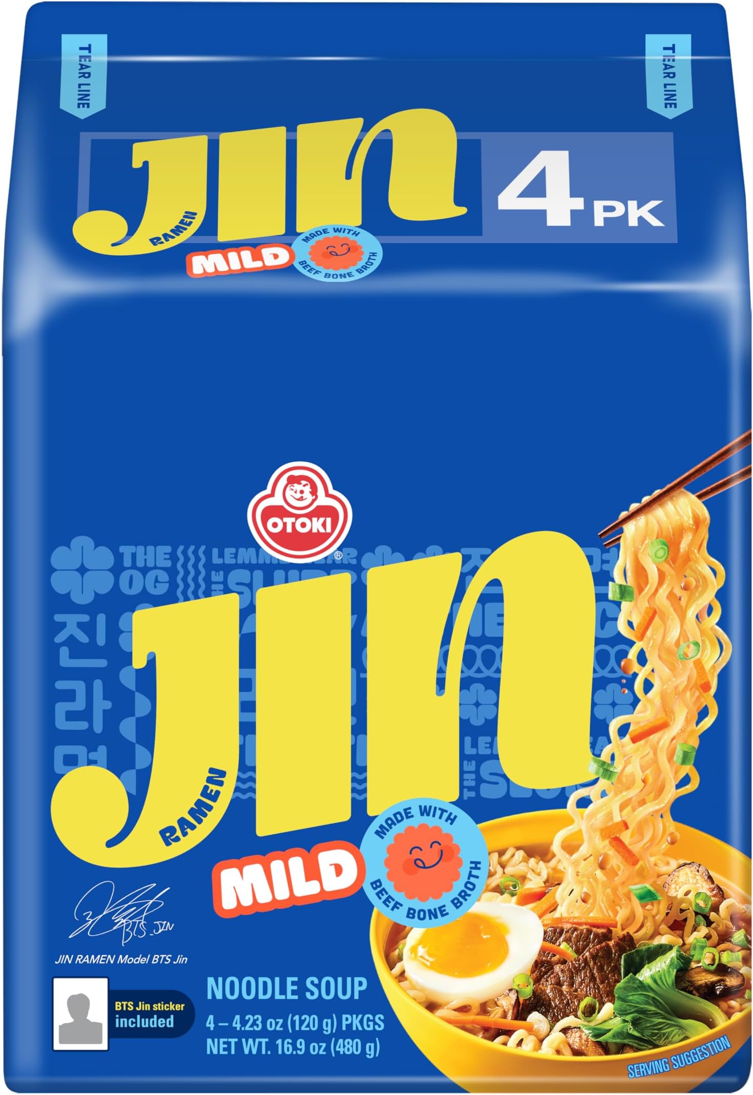 Amazon.com: OTOKI Jin Ramen Mild Flavor, Authentic Korean Instant ...