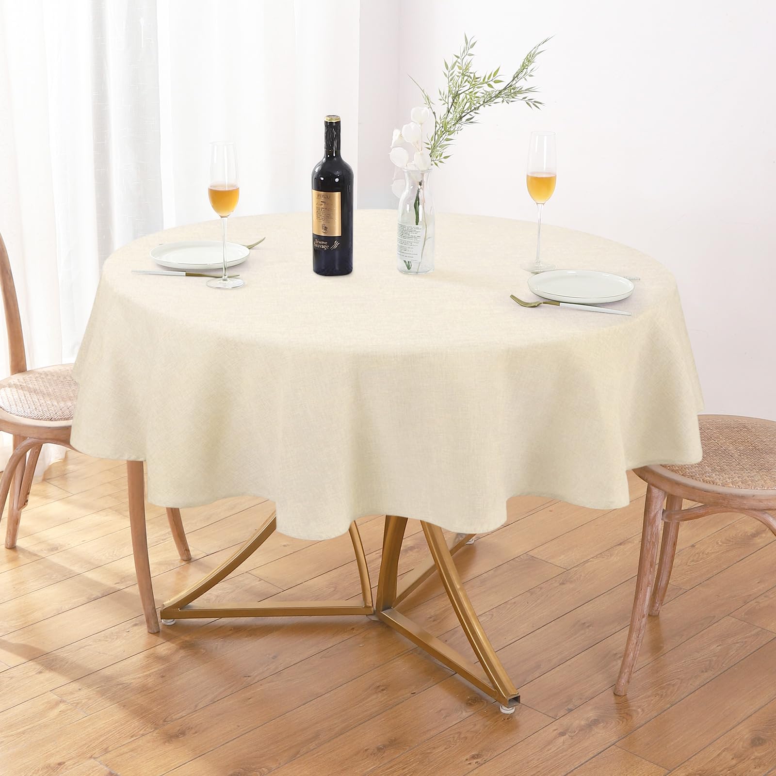 Amazon.com: AUSSPVOCT Textured Linen 60 Inch Round Tablecloth up to 40 ...