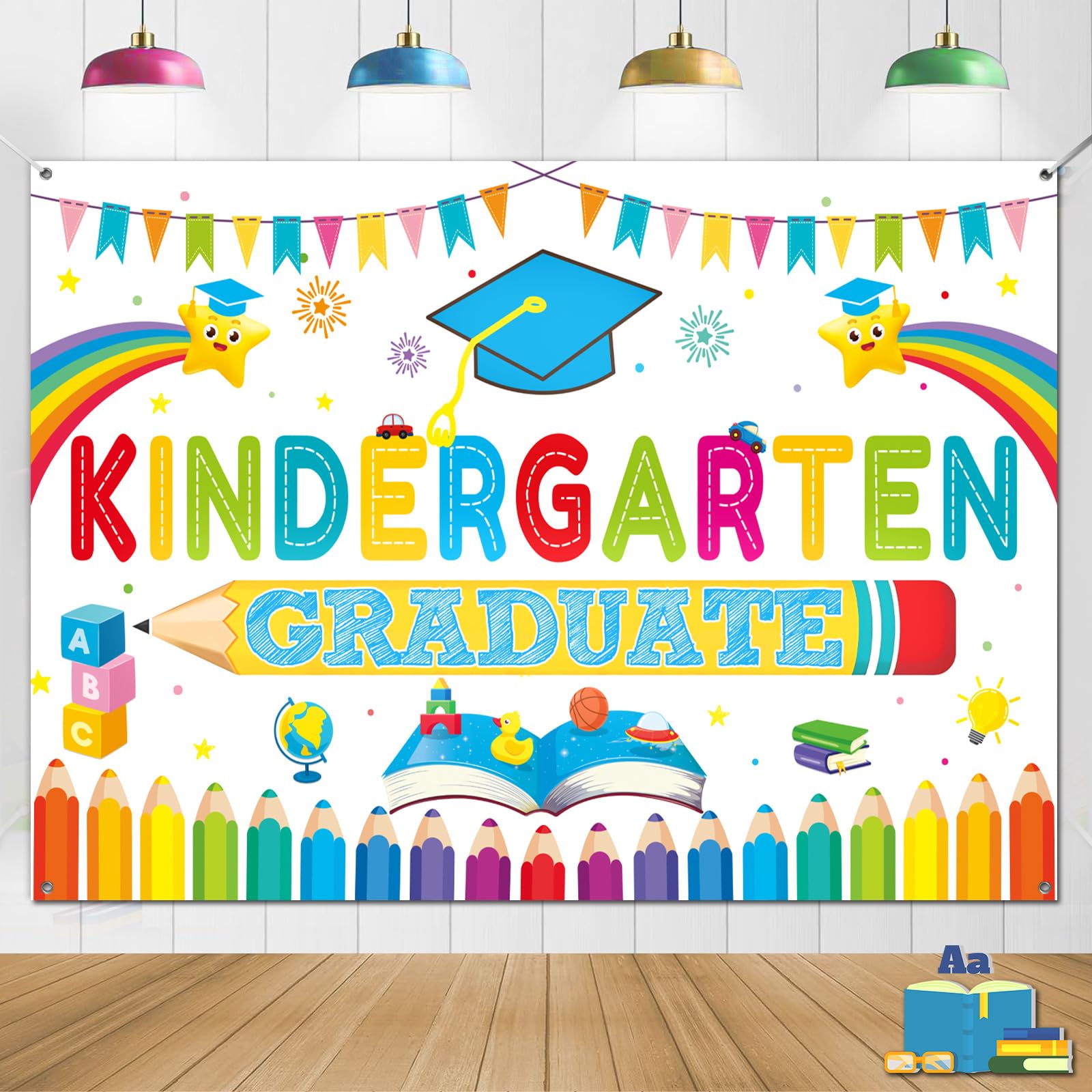 Kindergarten Graduation Banner 72x44 Inch Kindergarten Graduation ...