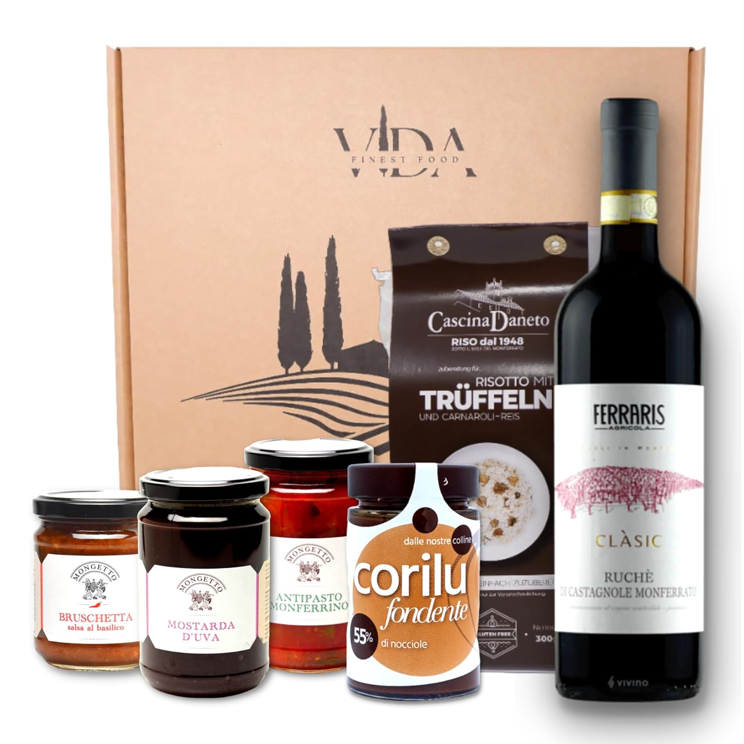 VIDA® Feinkost Präsentkorb | italienische Premium Delikatessen ...