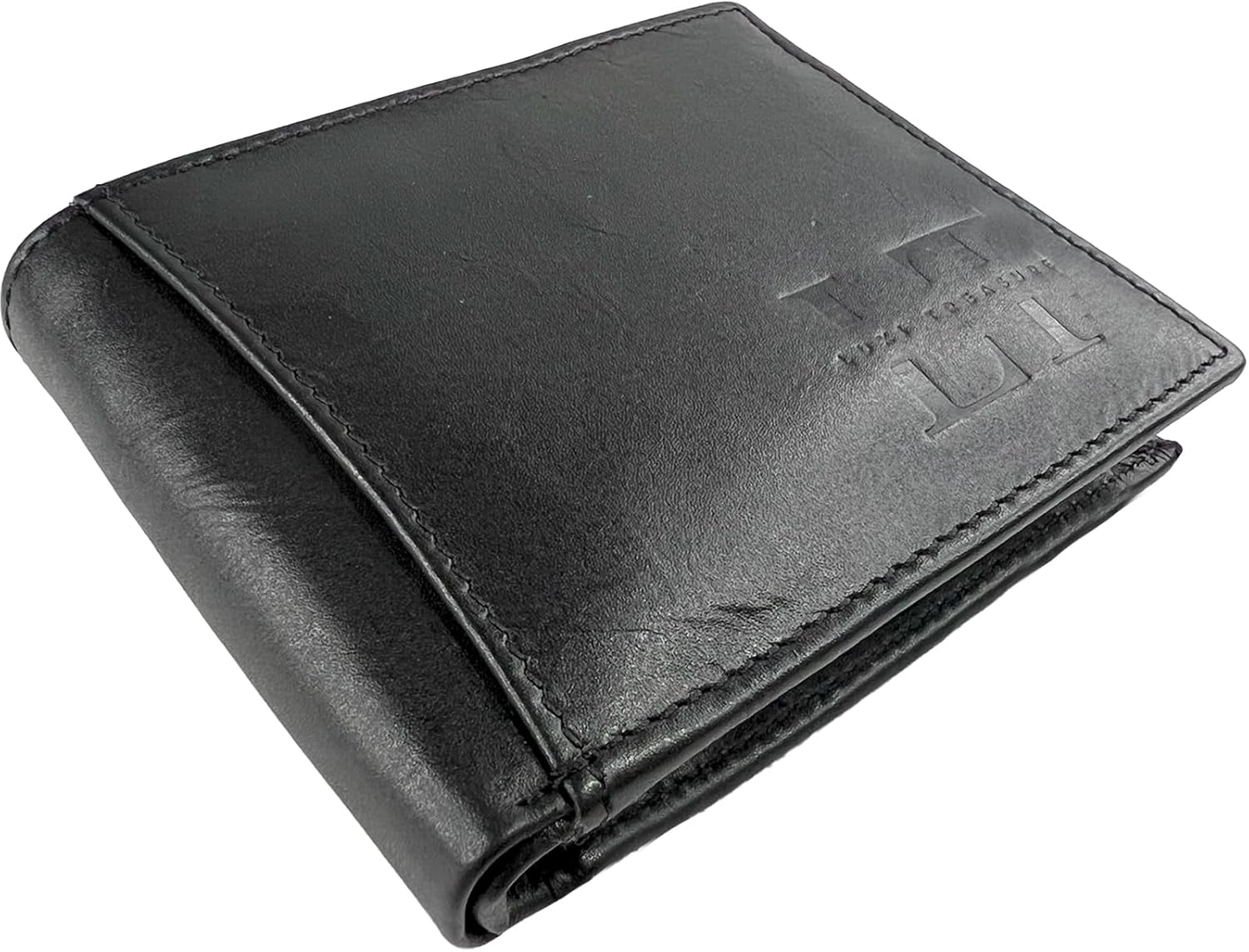 Amazon.com: LUXI TREASURE Leather Wallet | Premium Black Wallet with 2 ...