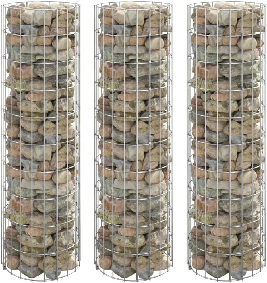 Amazon.com: GOLINPEILO 3 Piece Gabion Baskets Set Galvanized Wire ...
